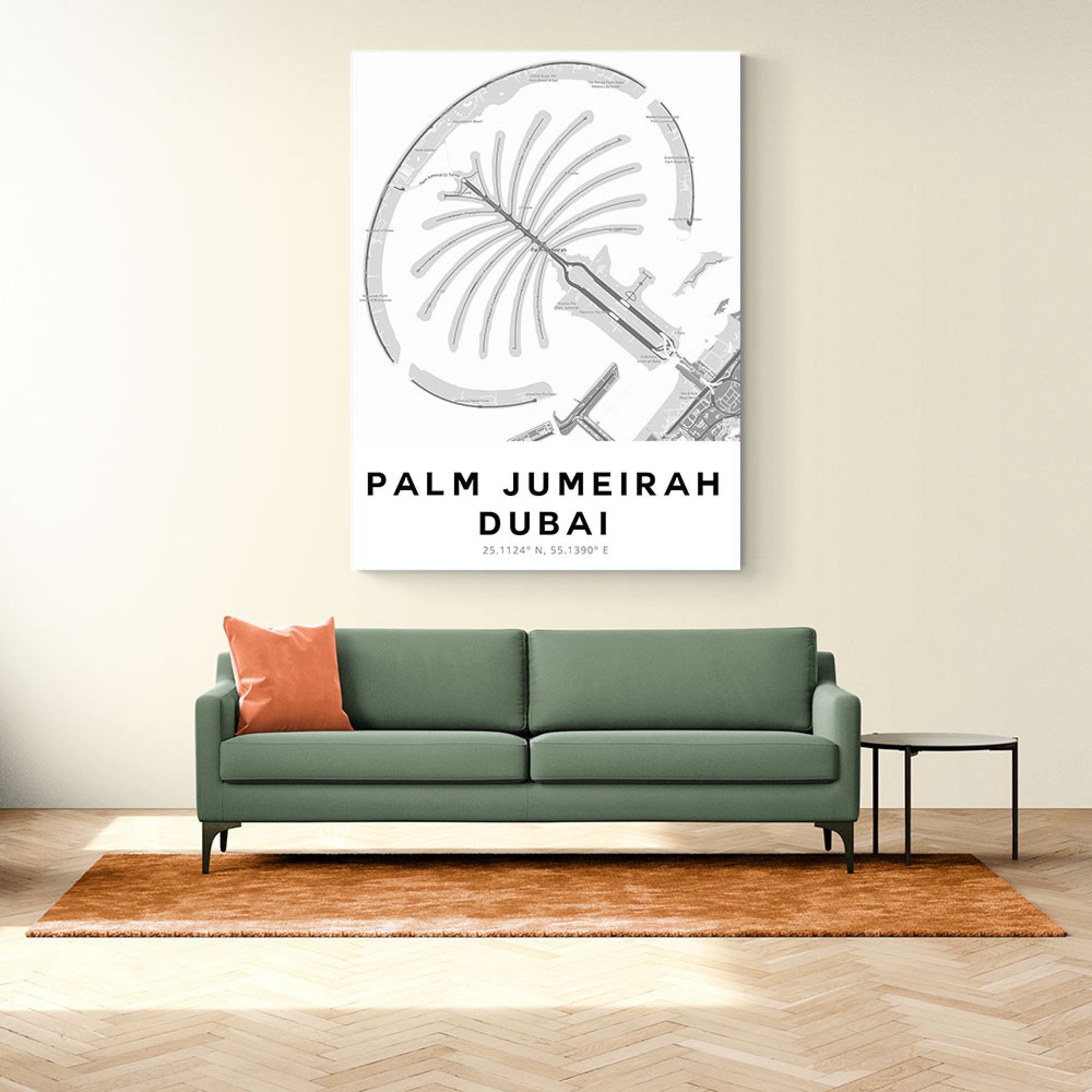 Palm Jumeirah Map Wall Art