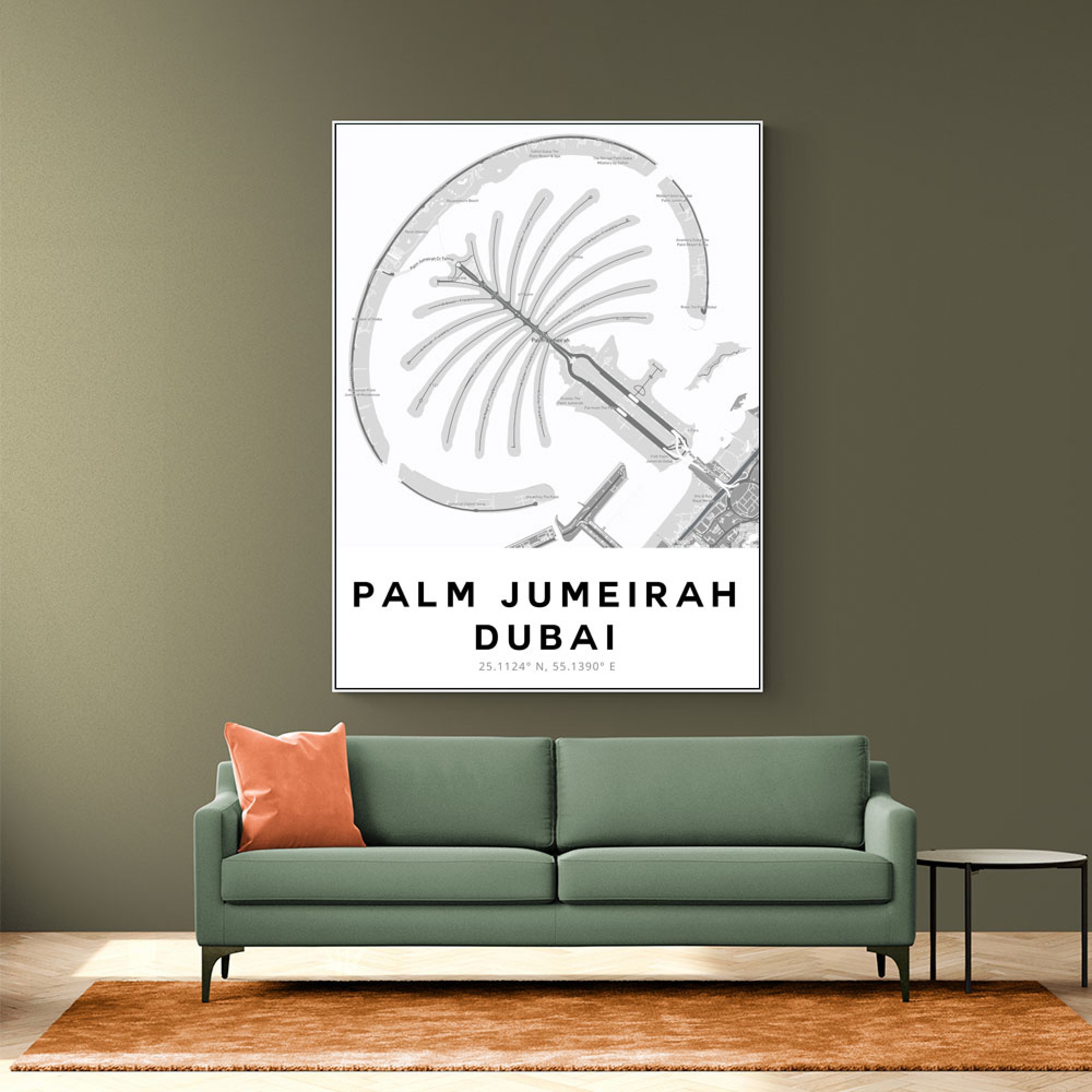 Palm Jumeirah Map Wall Art