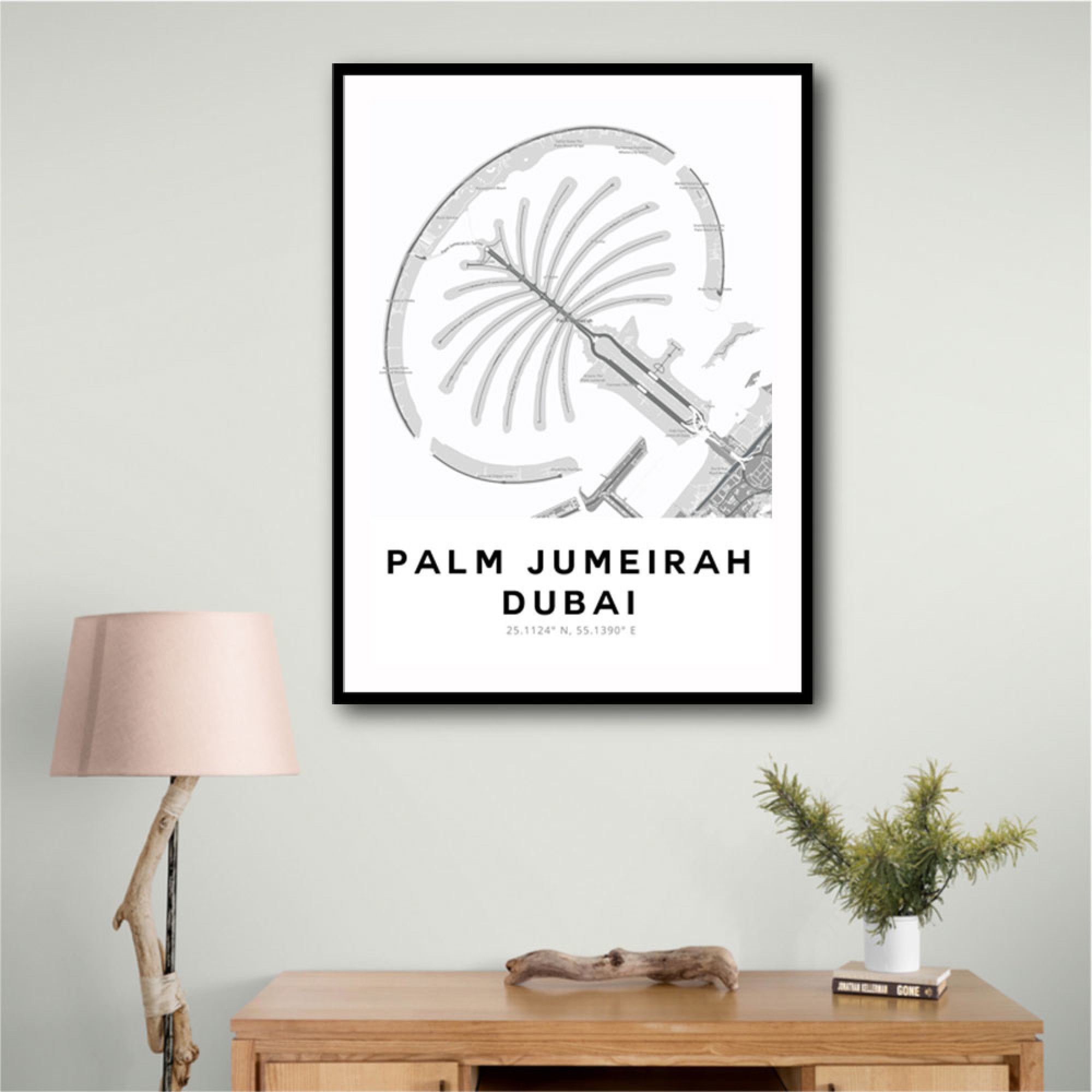 Palm Jumeirah Map Wall Art