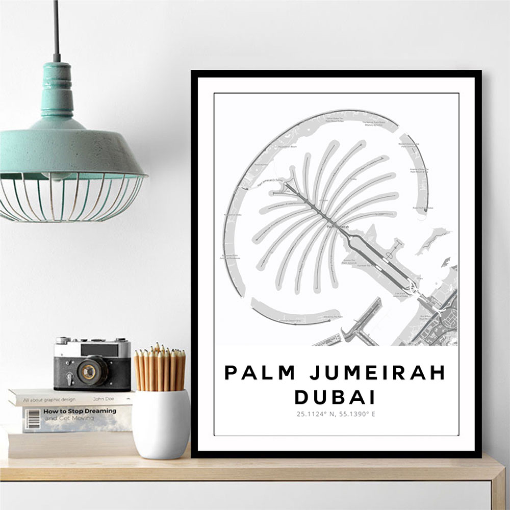 Palm Jumeirah Map Wall Art