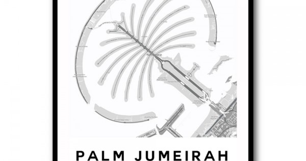 Palm Jumeirah Map Wall Art