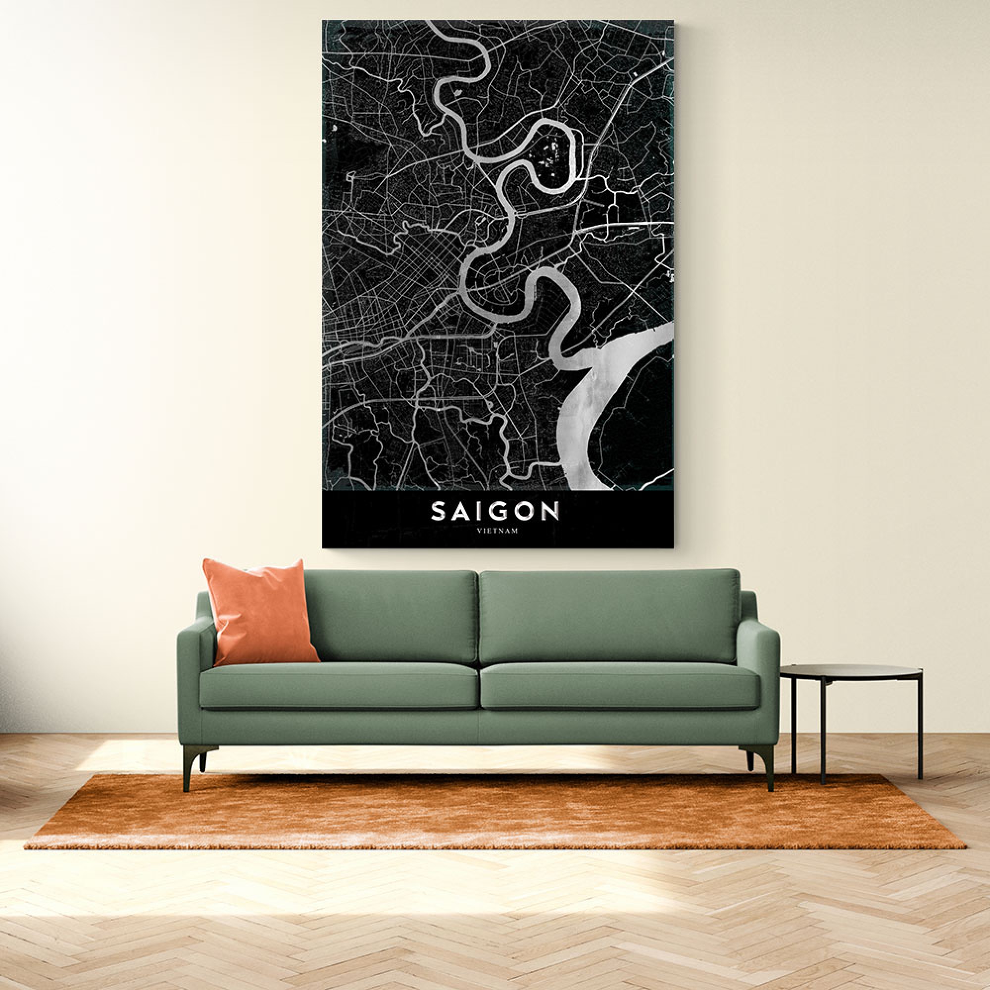 Saigon Map Wall Art
