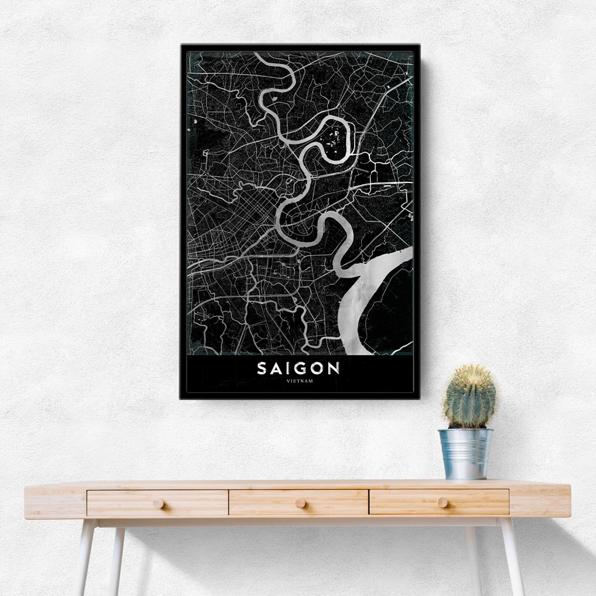 Saigon Map Wall Art