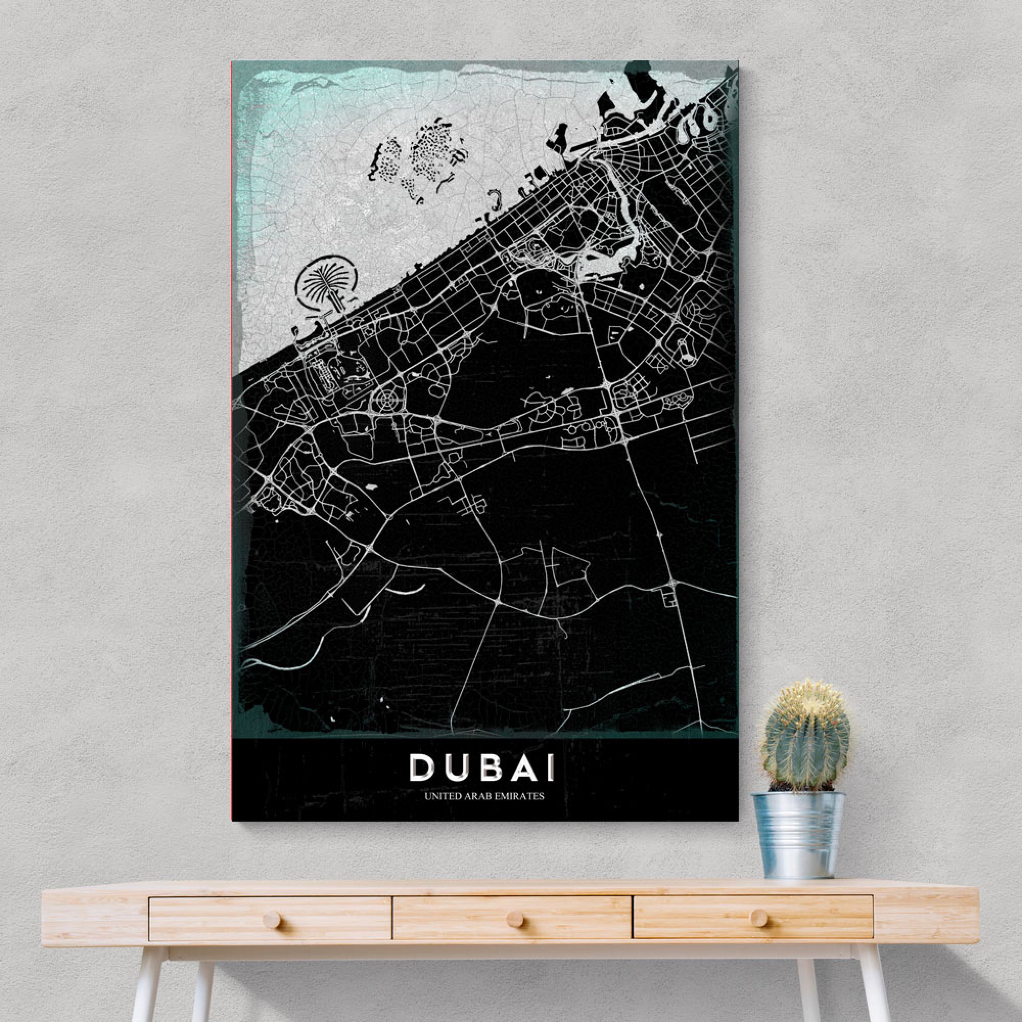 Dubai Map Wall Art