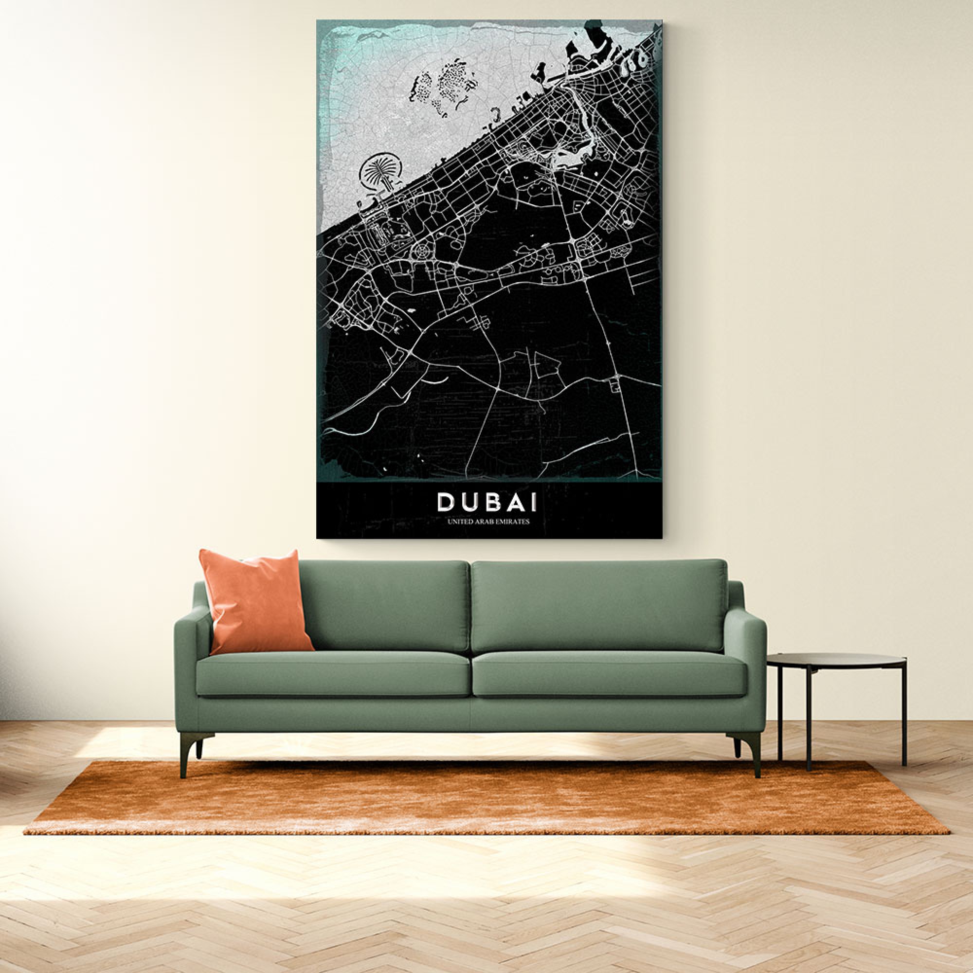 Dubai Map Wall Art