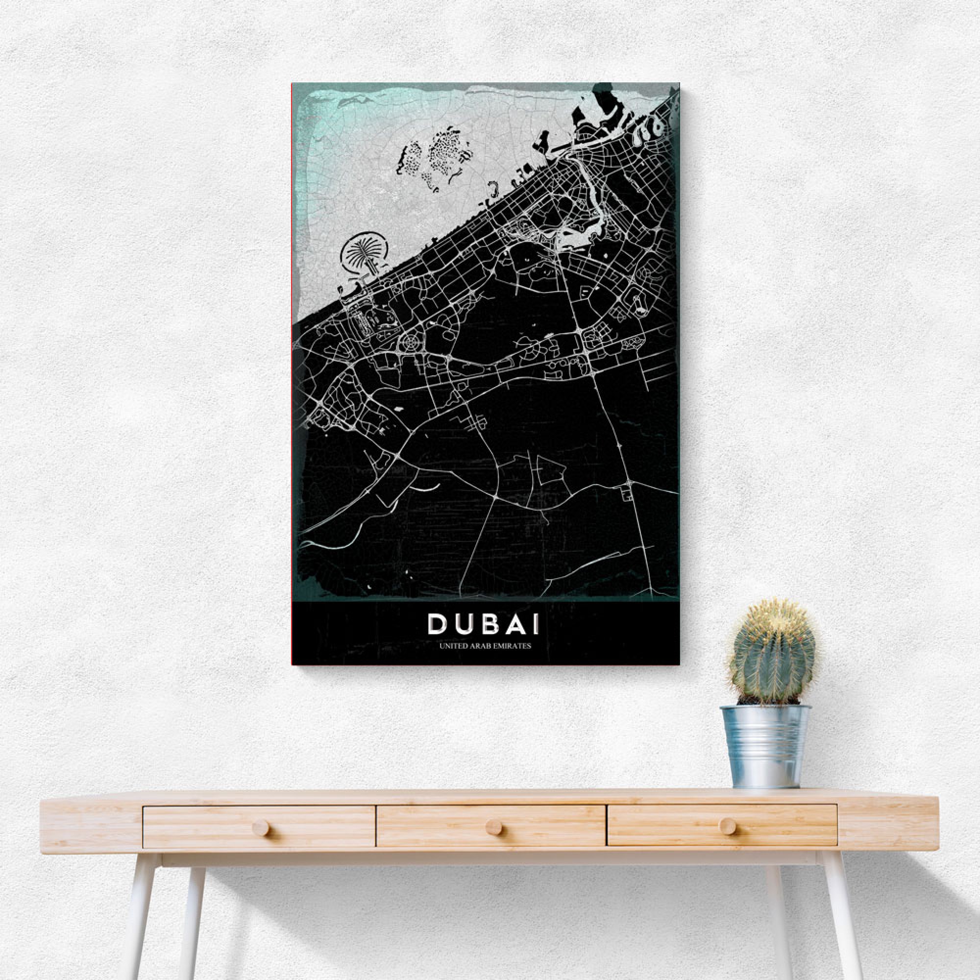 Dubai Map Wall Art