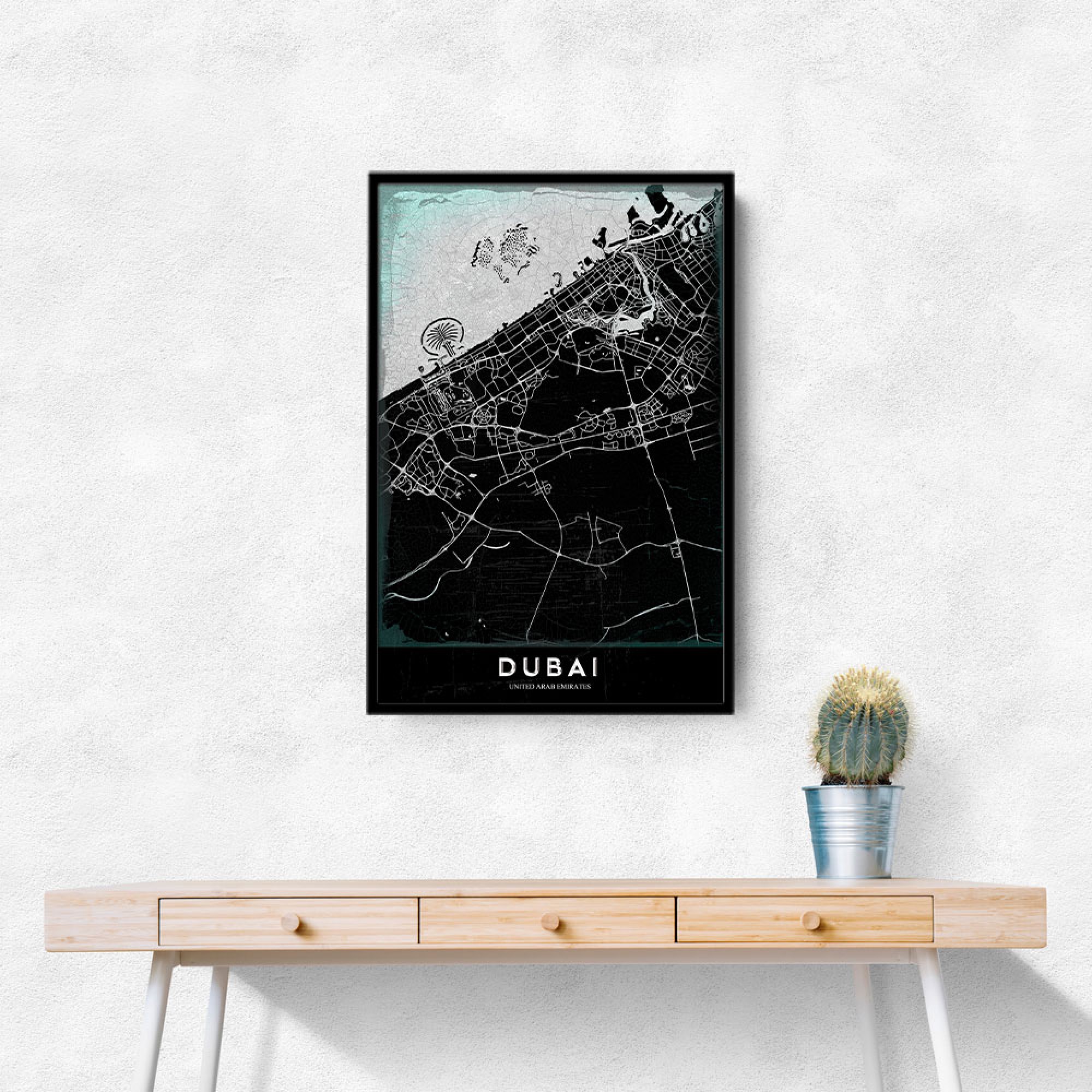 Dubai Map Wall Art