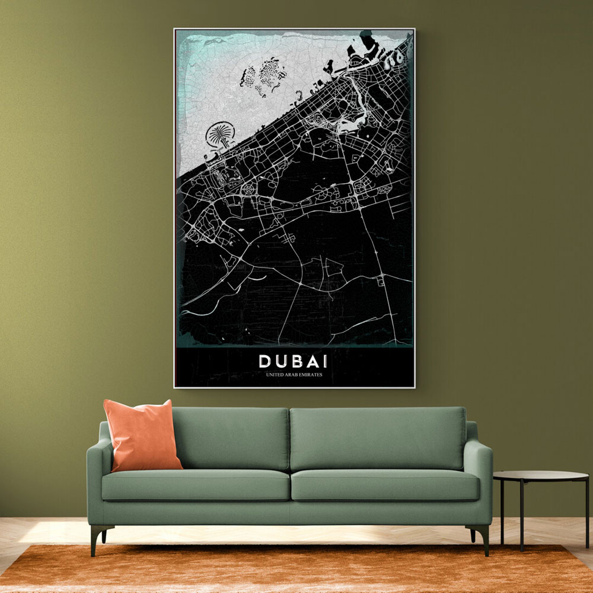 Dubai Map Wall Art