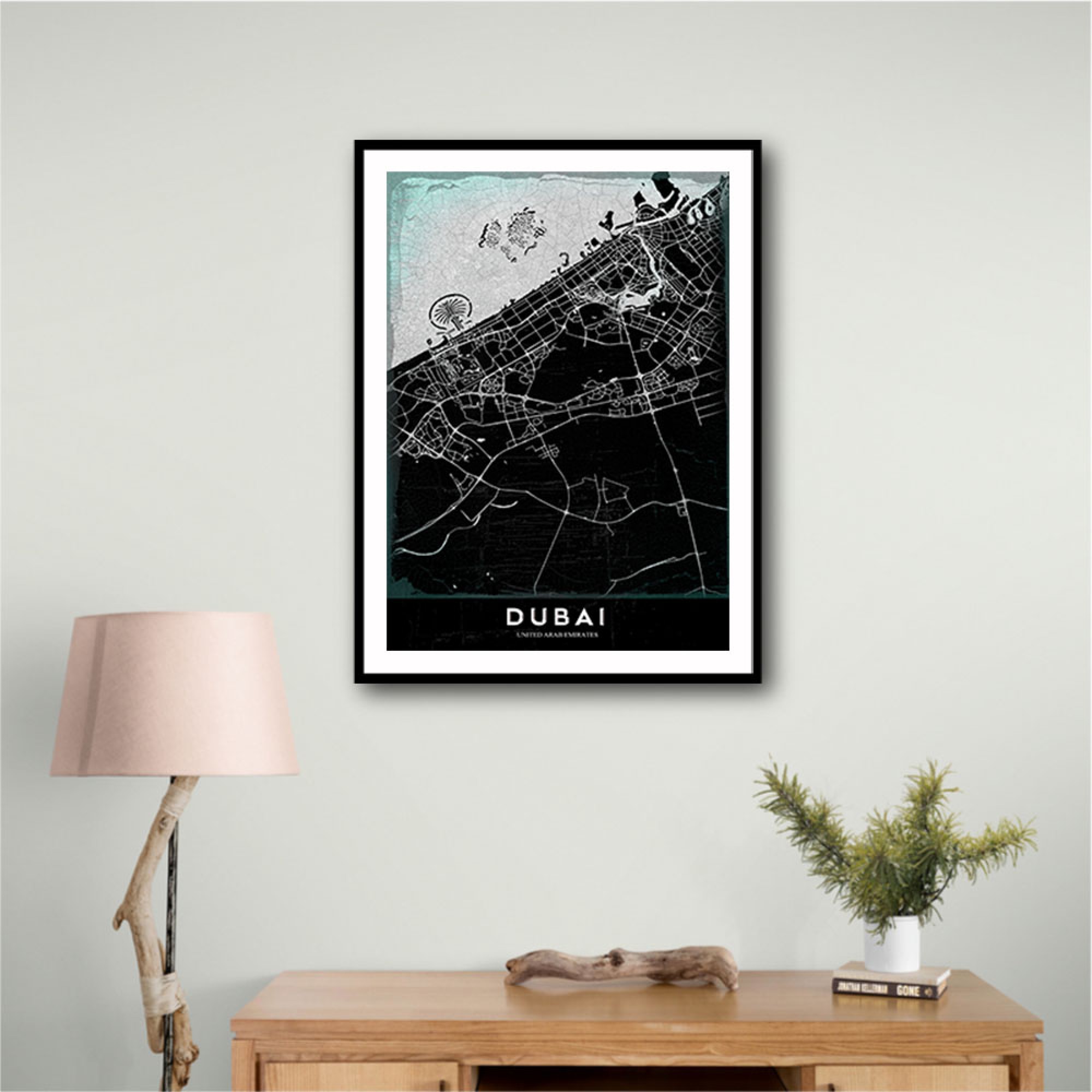 Dubai Map Wall Art