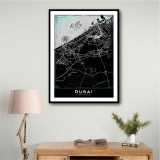 Dubai Map Wall Art