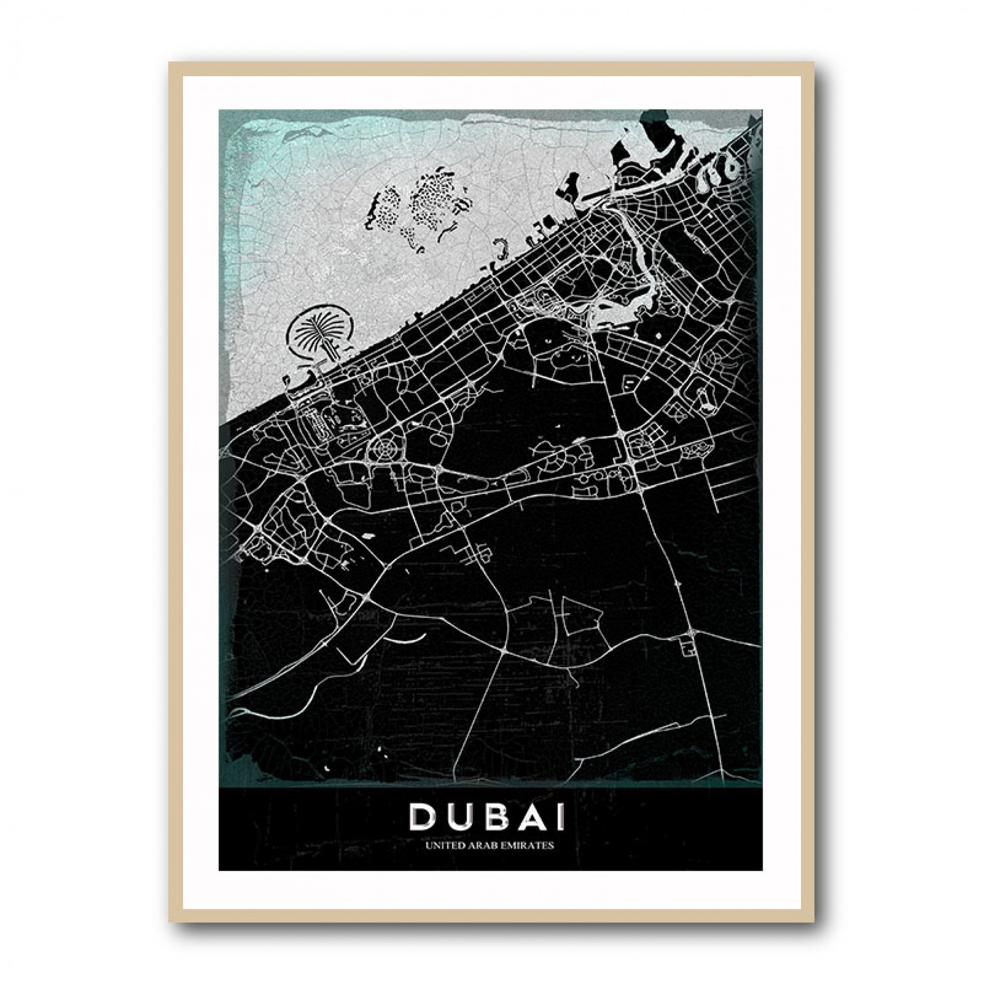 Dubai Map Wall Art