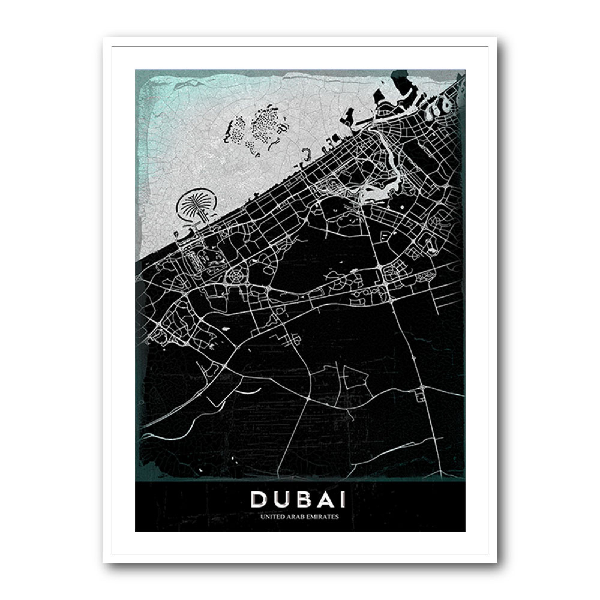 Dubai Map Wall Art