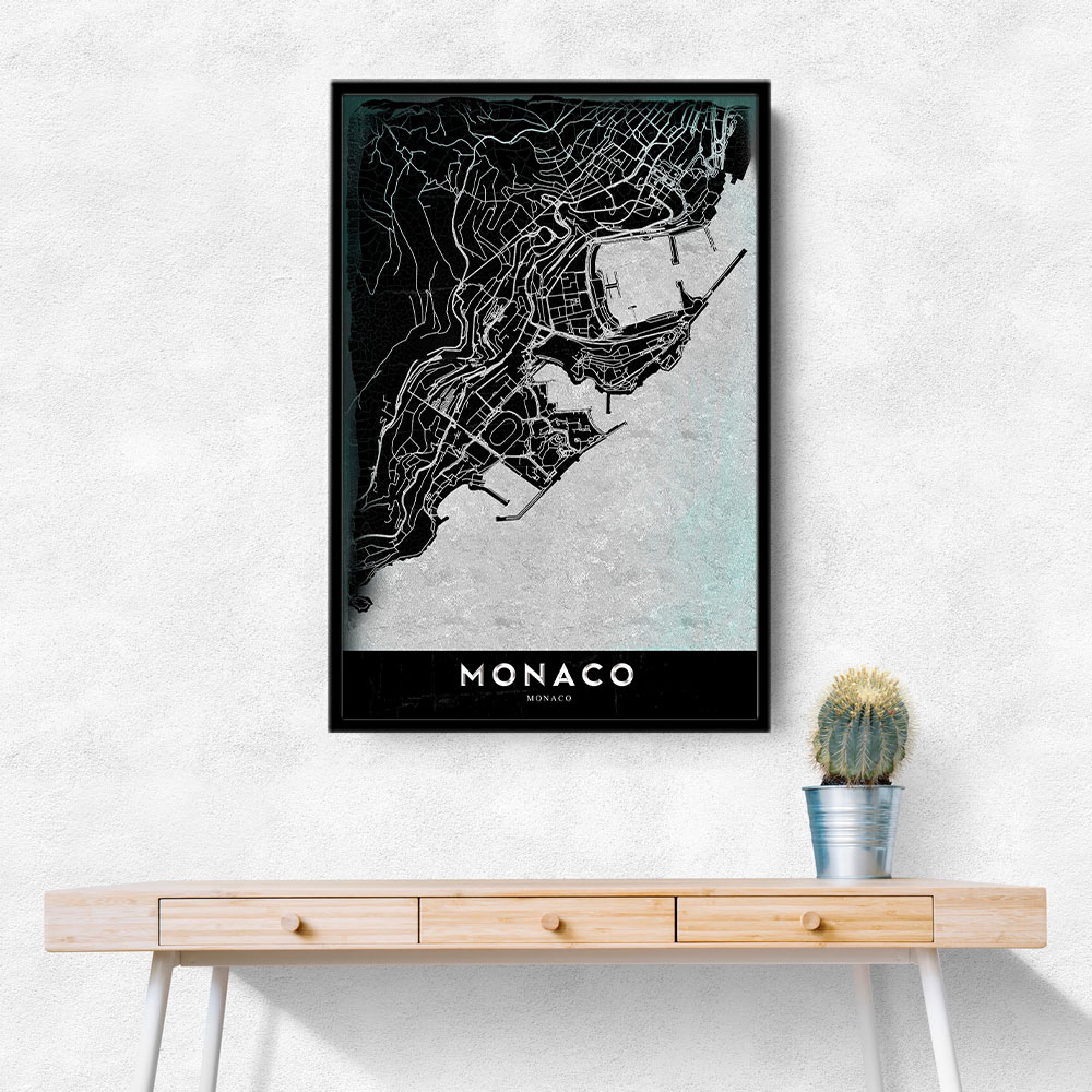 Monaco Map Wall Art