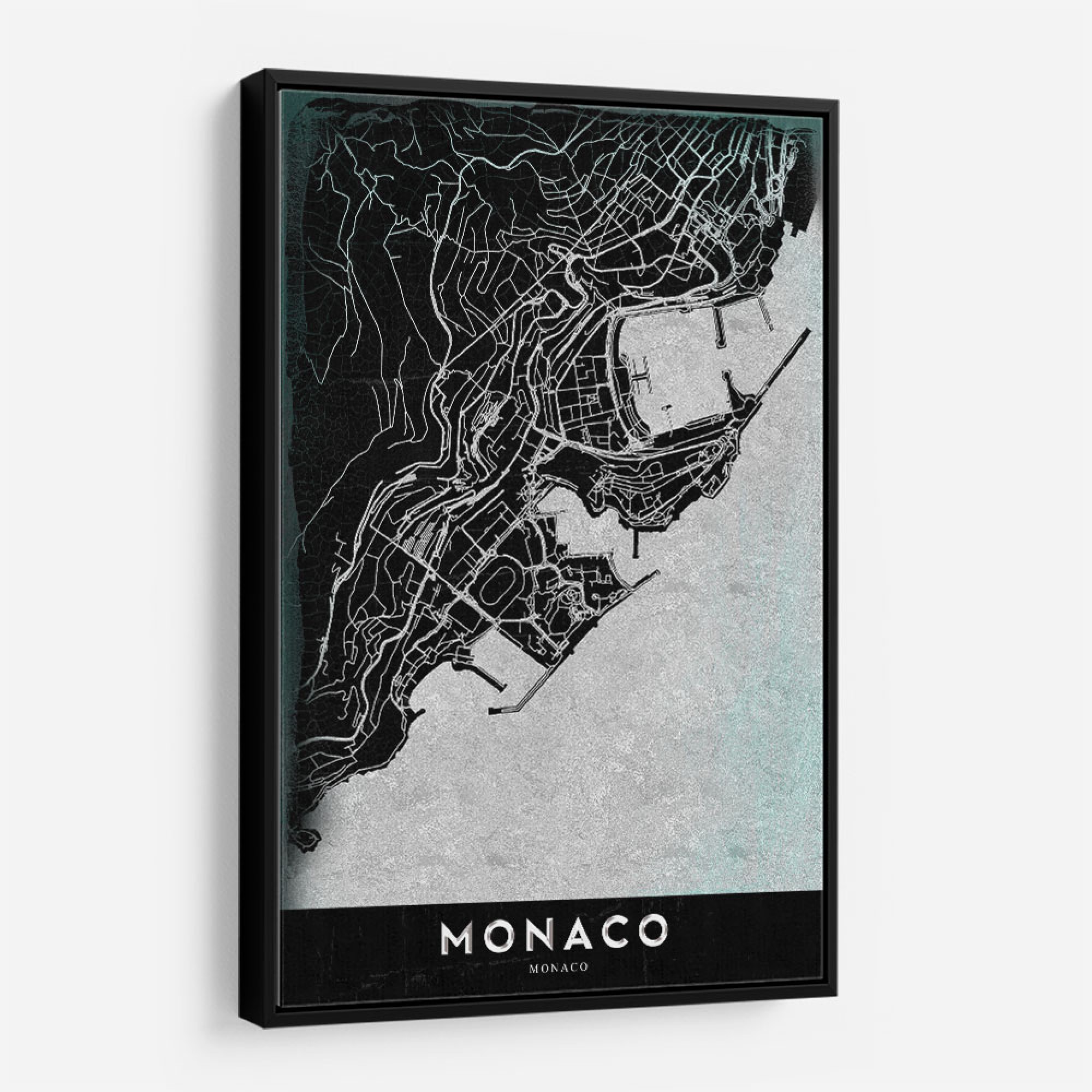 Monaco Map Wall Art