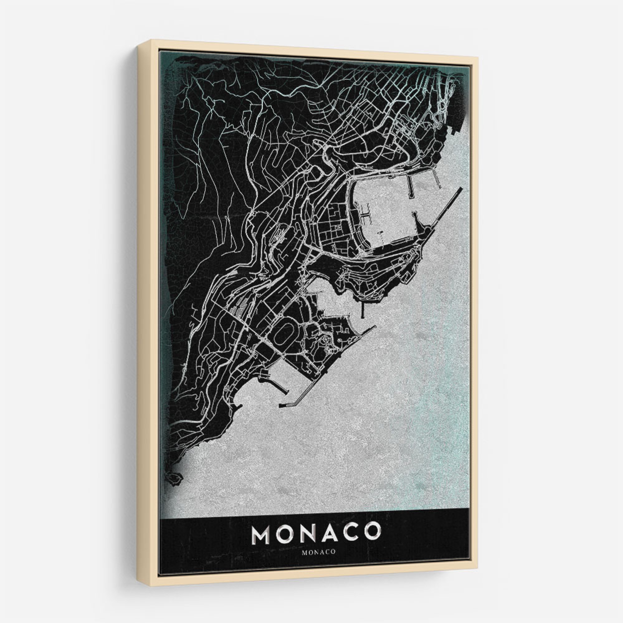 Monaco Map Wall Art