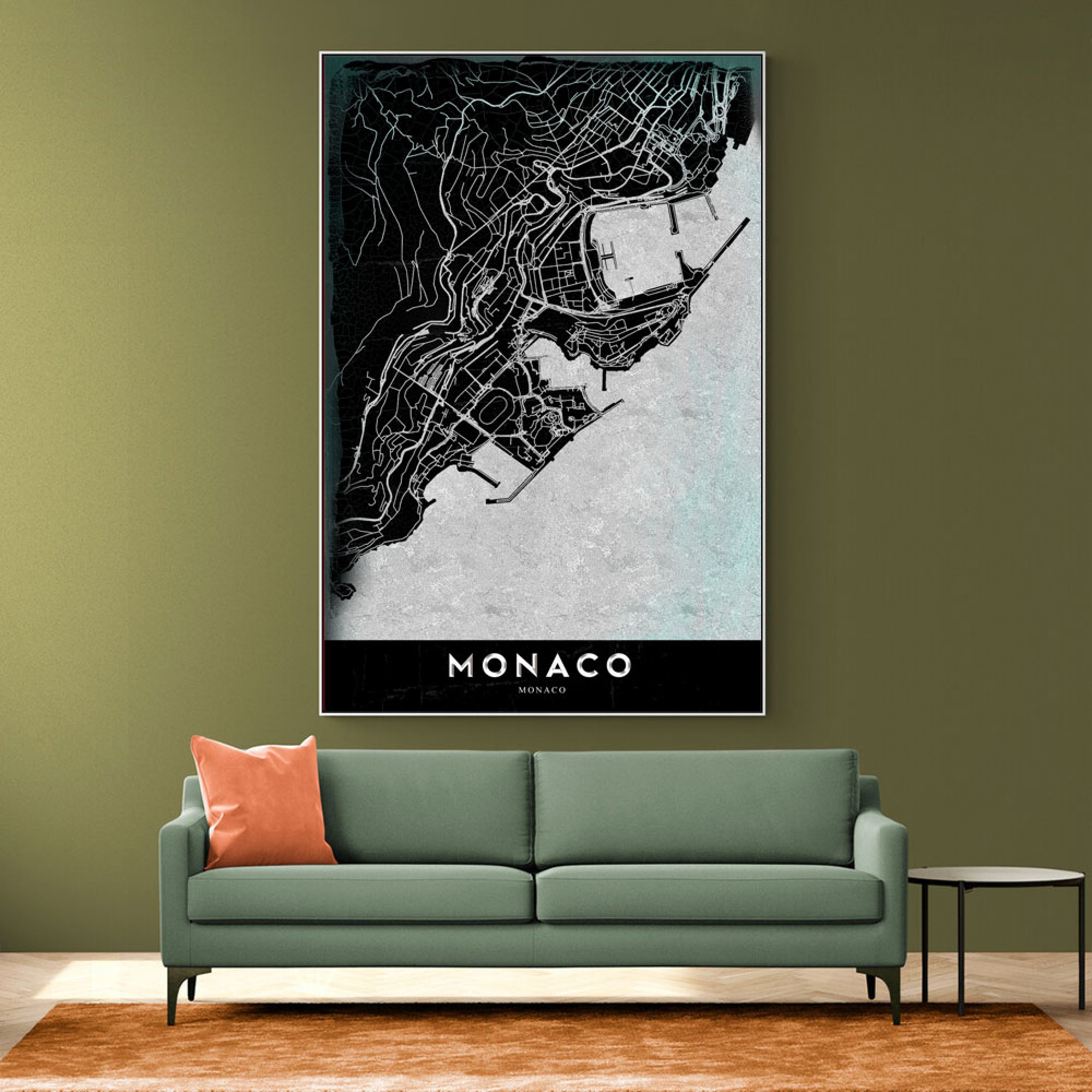 Monaco Map Wall Art