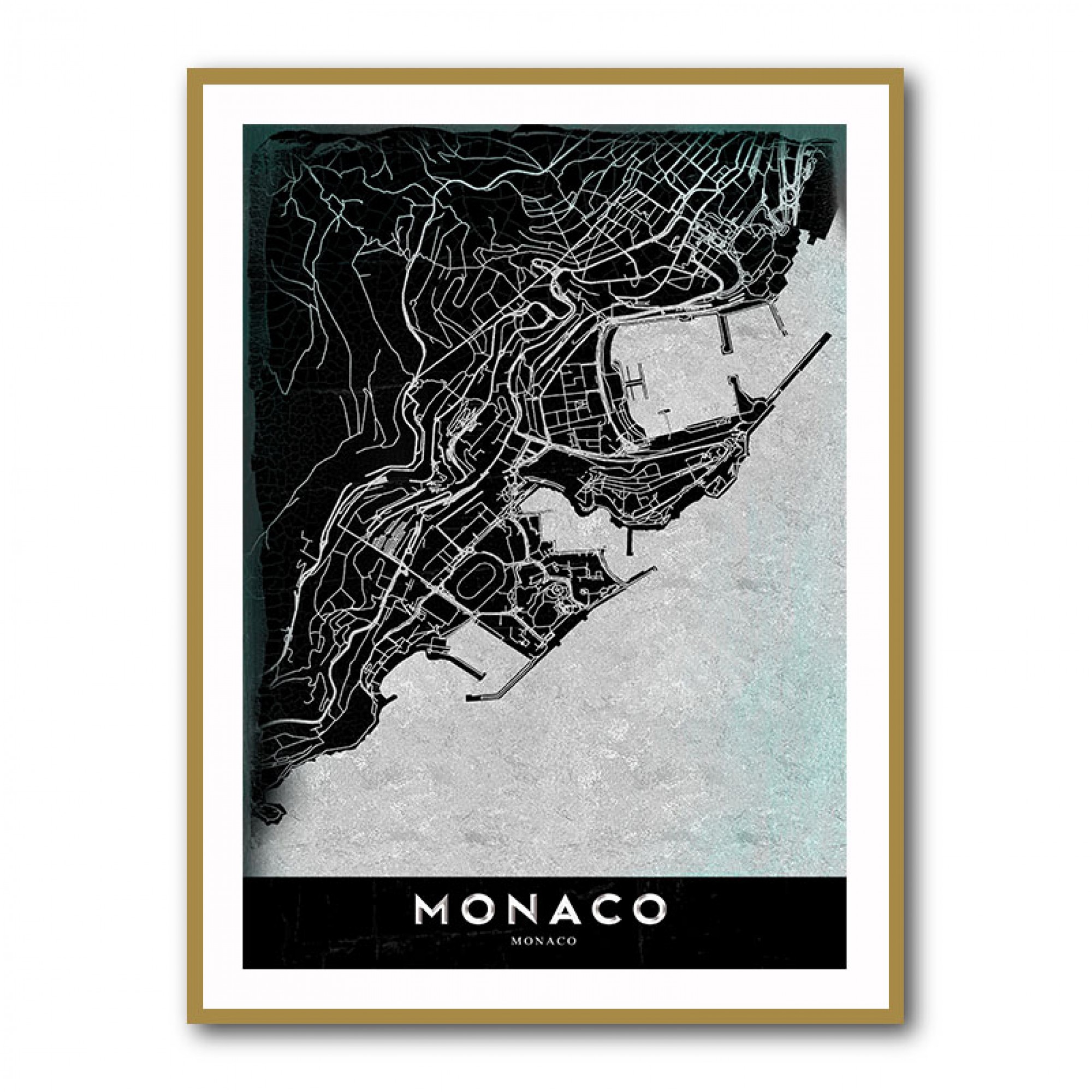 Monaco Map Wall Art