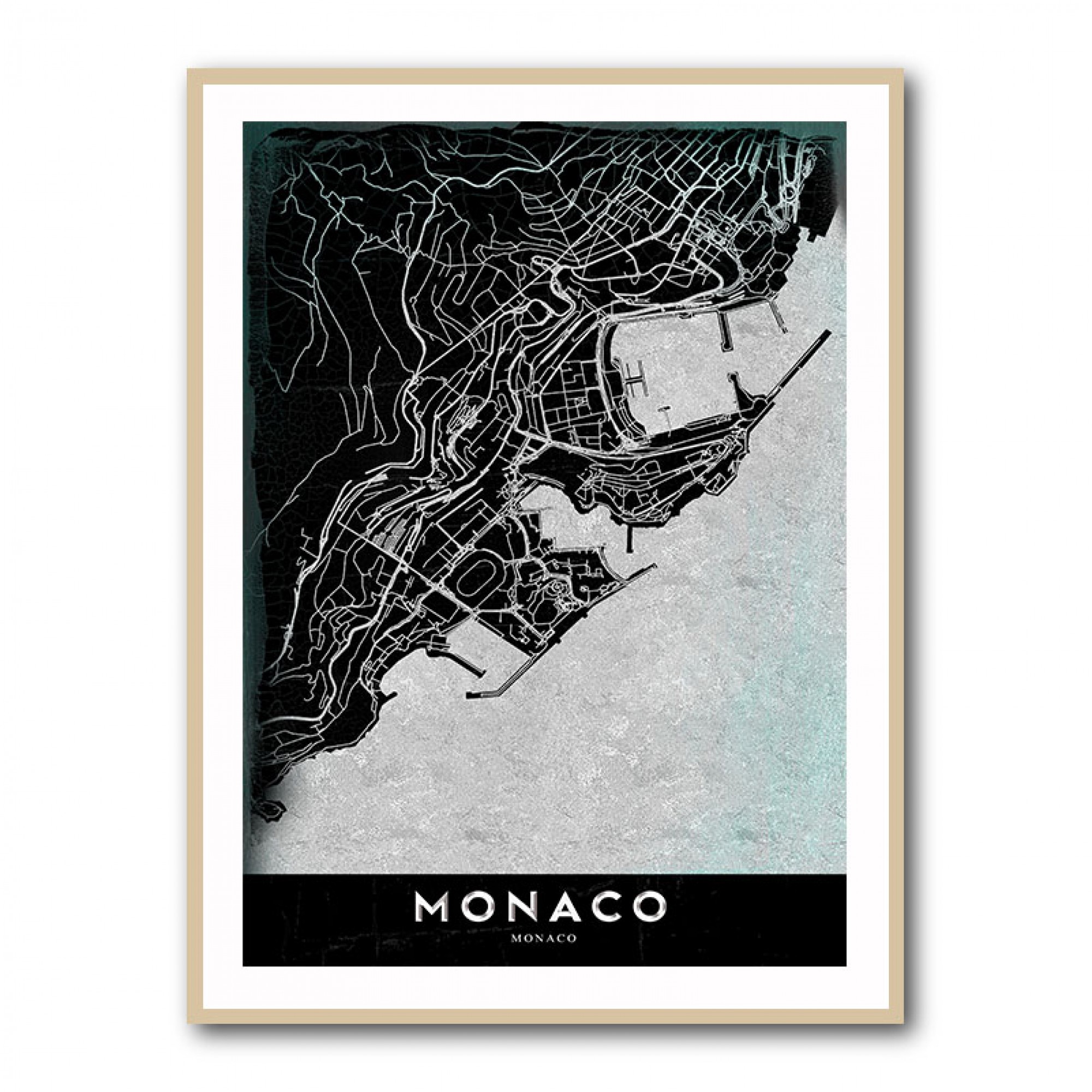 Monaco Map Wall Art