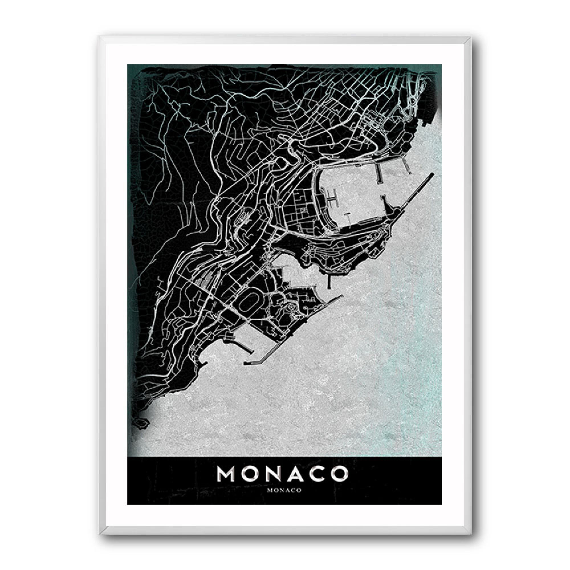 Monaco Map Wall Art