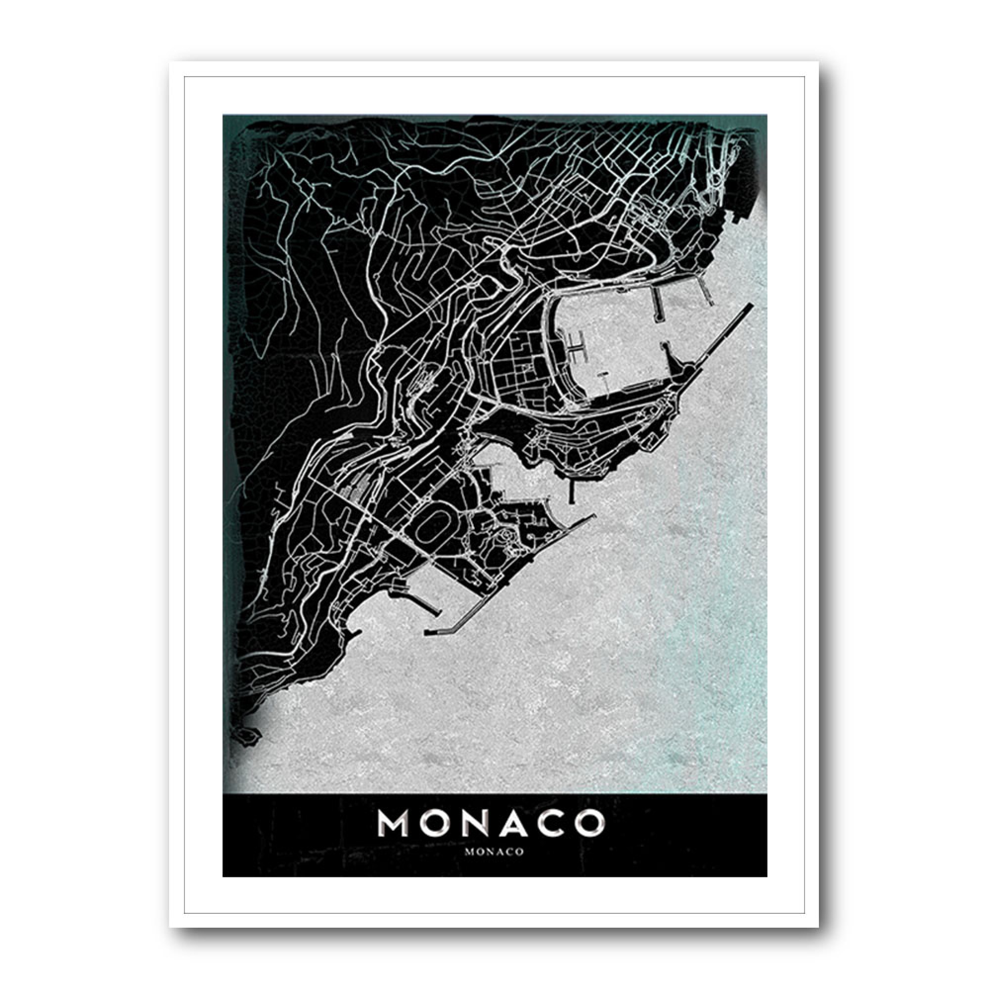 Monaco Map Wall Art
