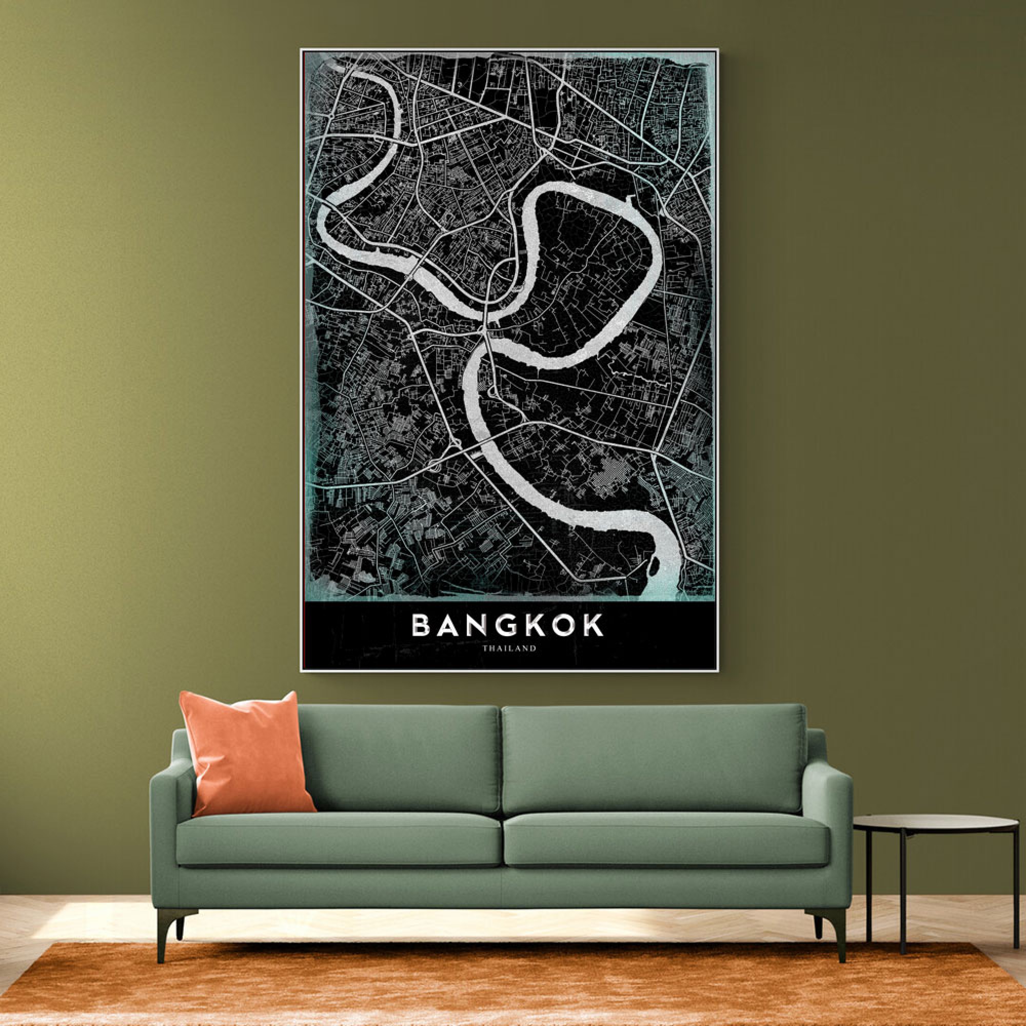 Bangkok Map Wall Art