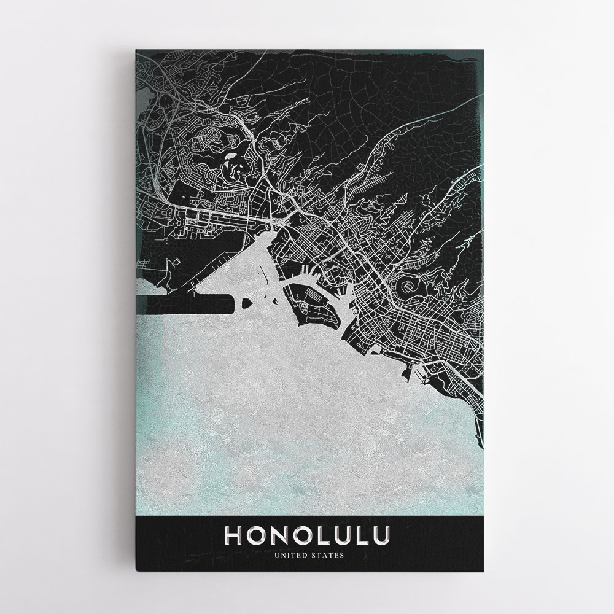 Honolulu Map Wall Art