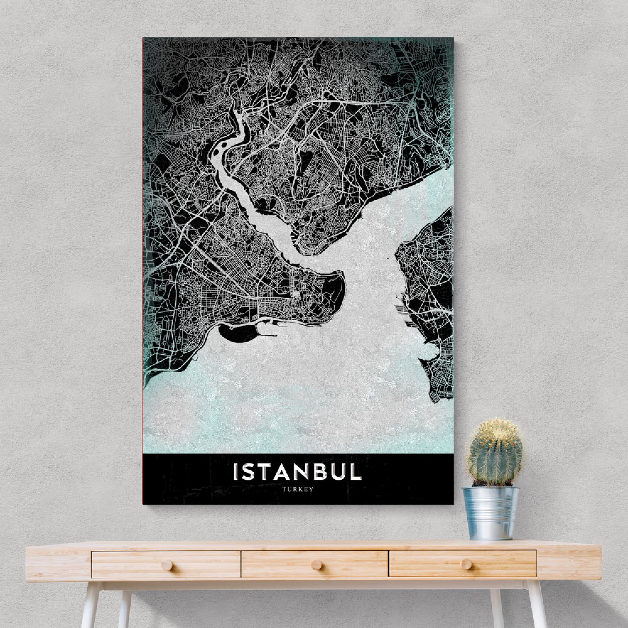 Istanbul Map Wall Art