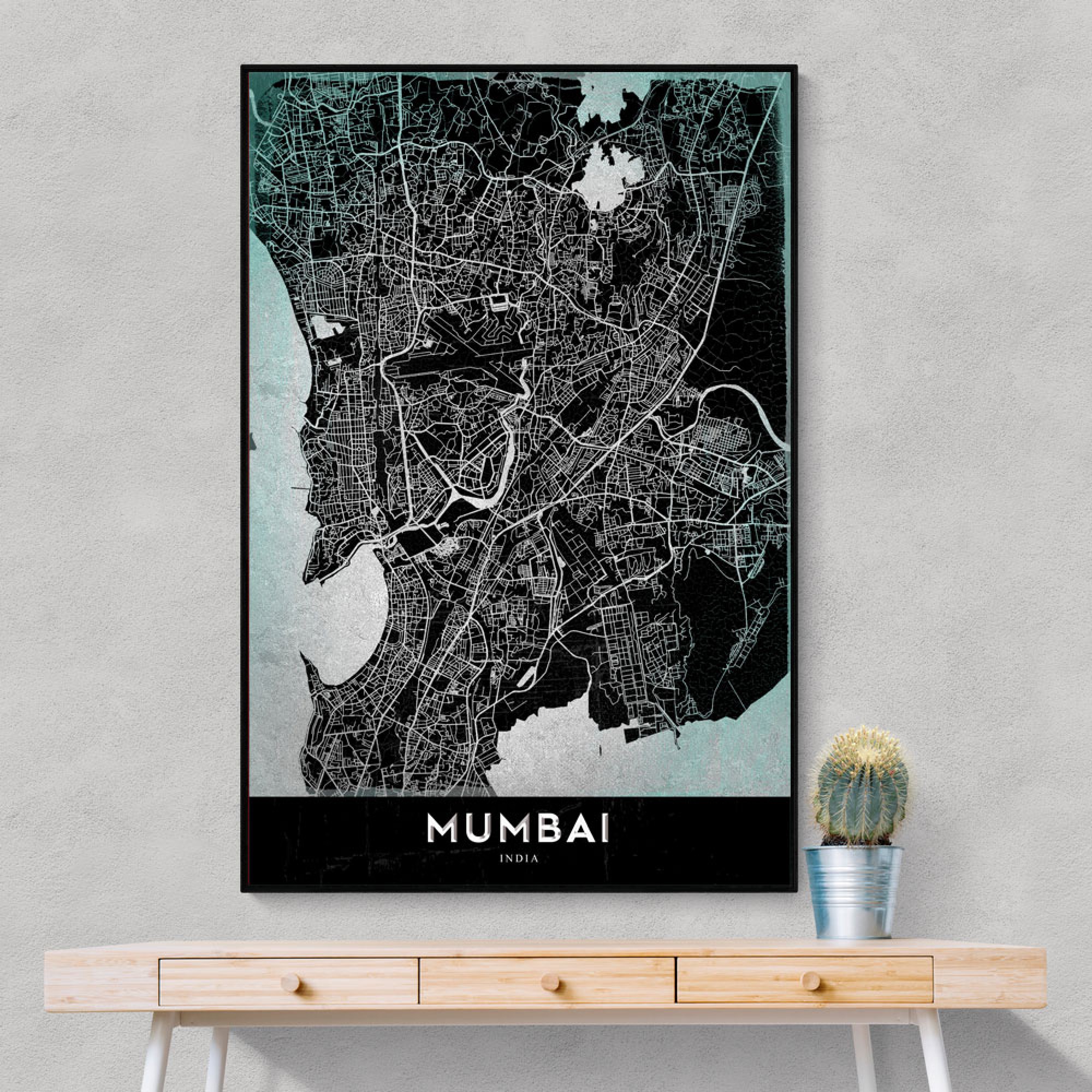 Mumbai Map Wall Art