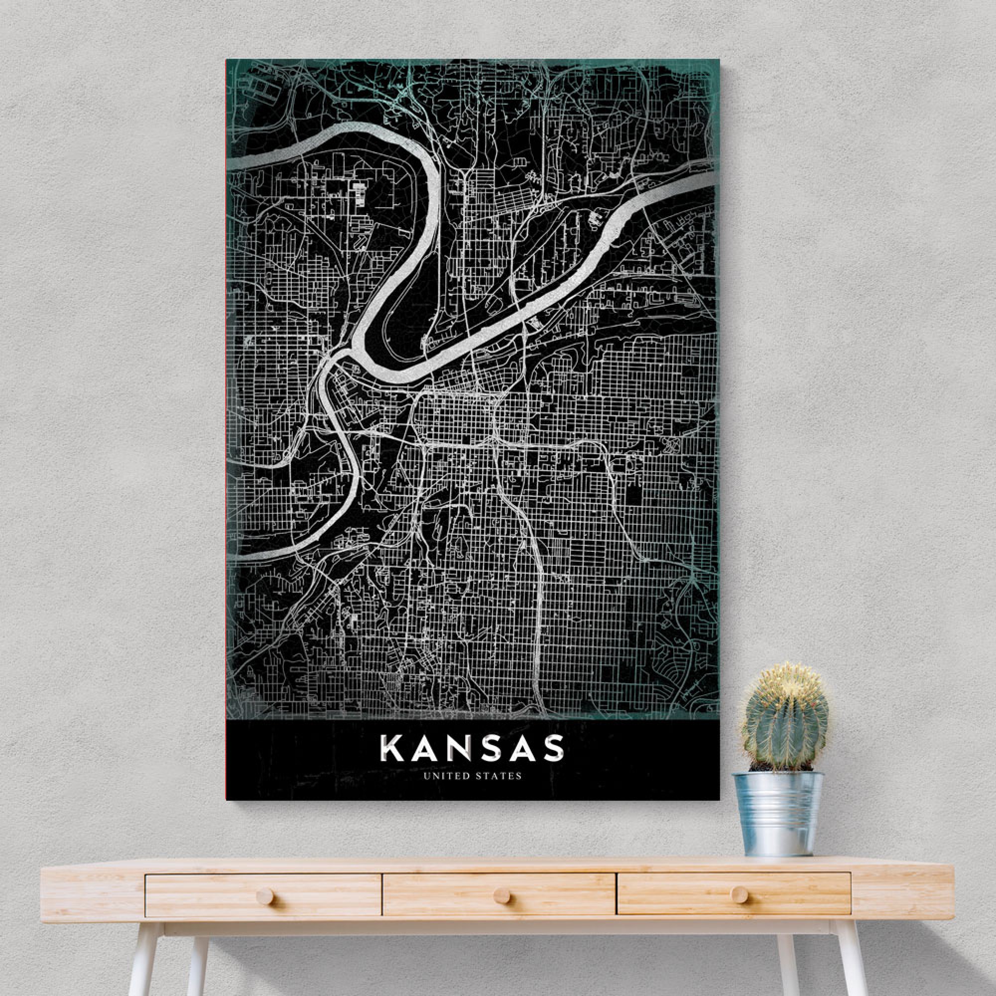 Kansas Map Wall Art