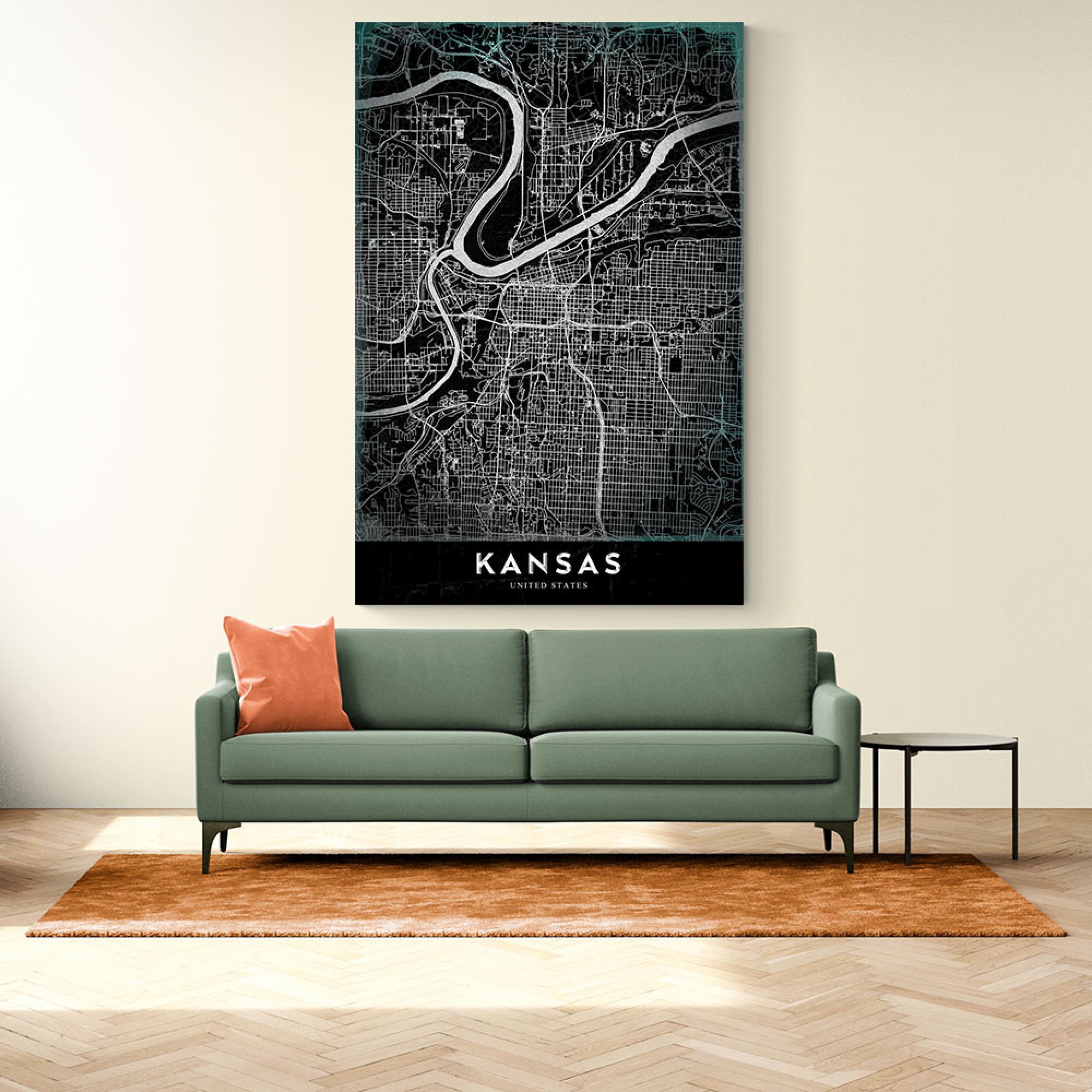 Kansas Map Wall Art