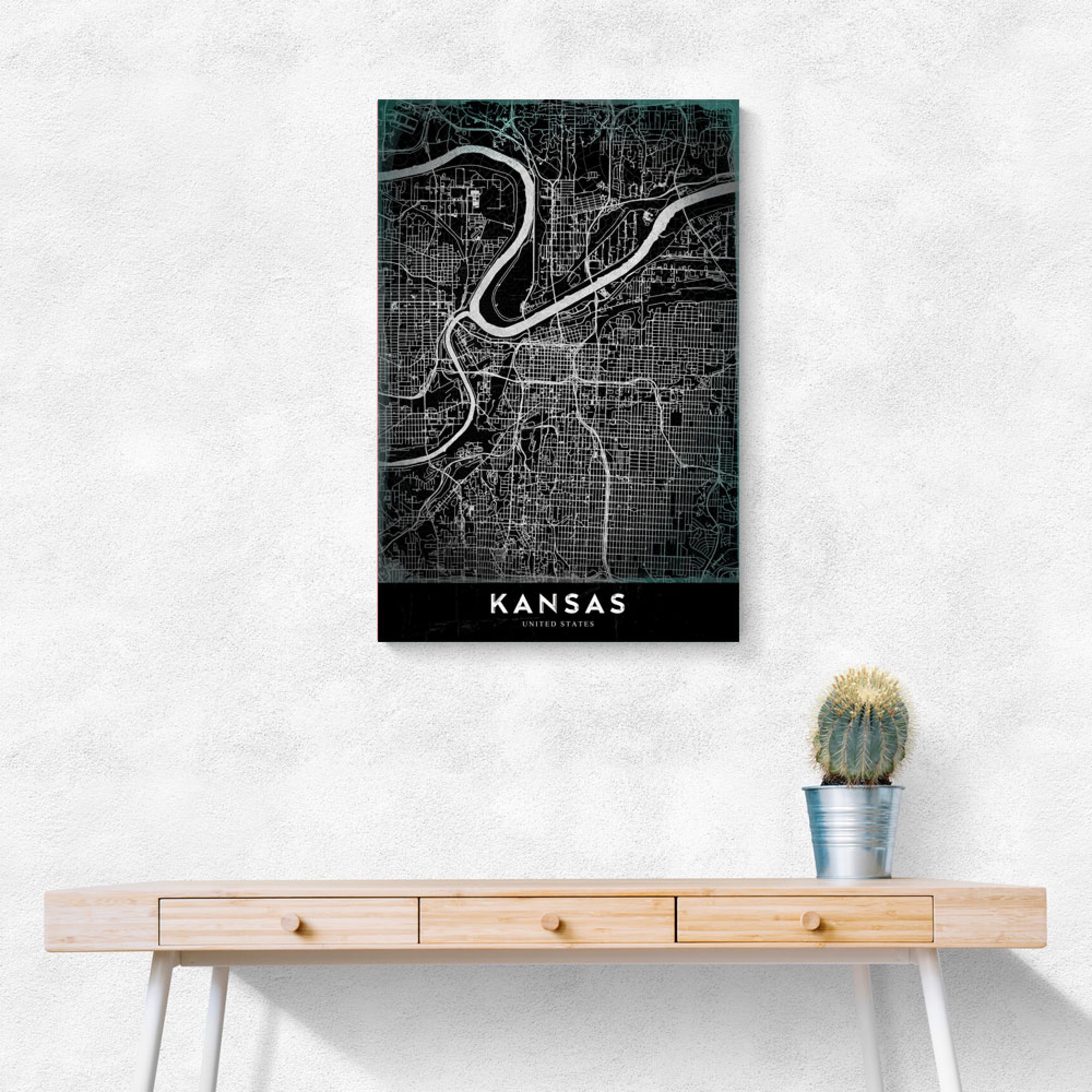 Kansas Map Wall Art