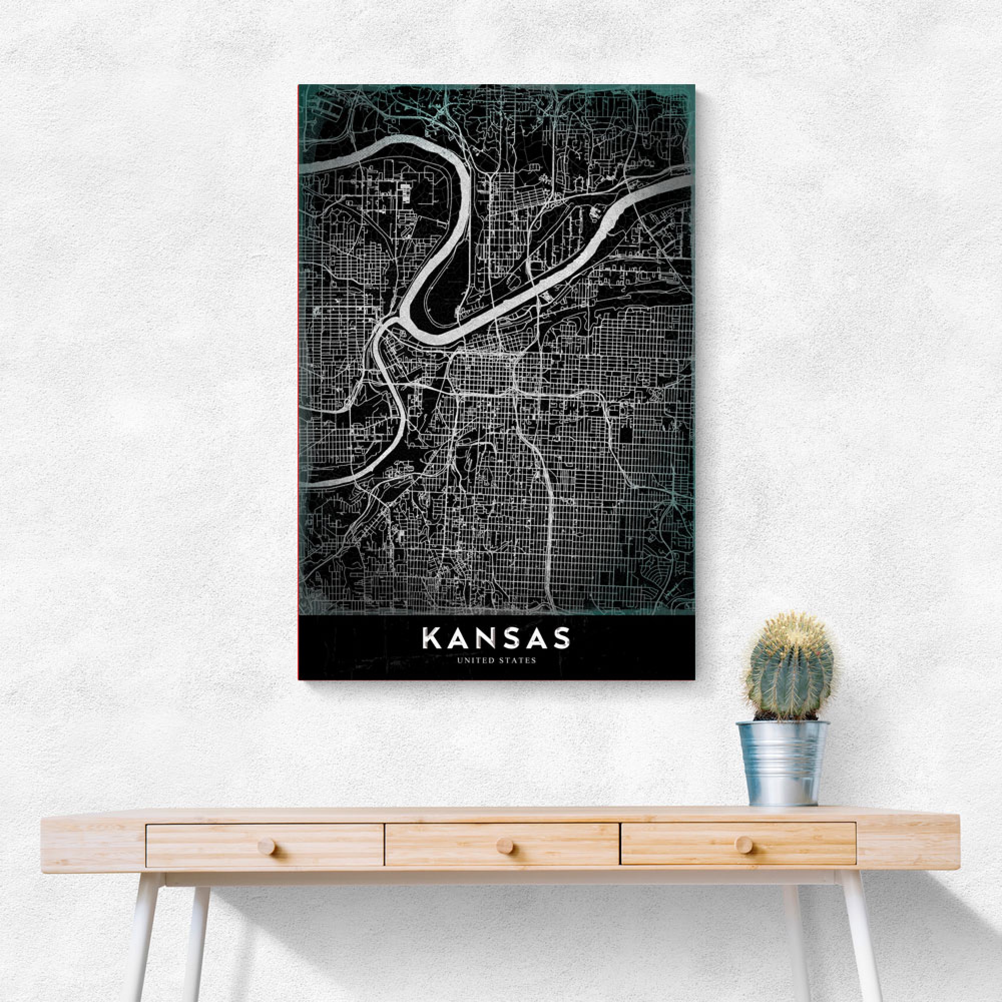 Kansas Map Wall Art