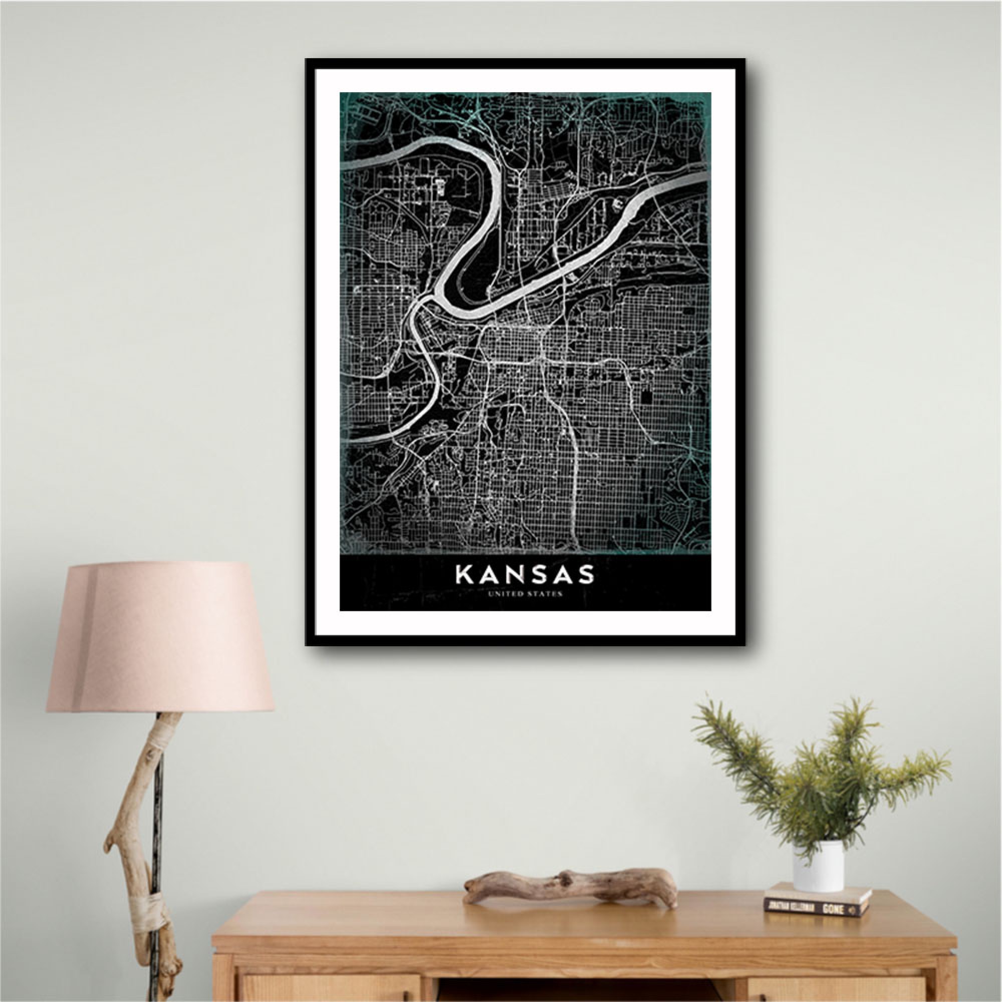 Kansas Map Wall Art