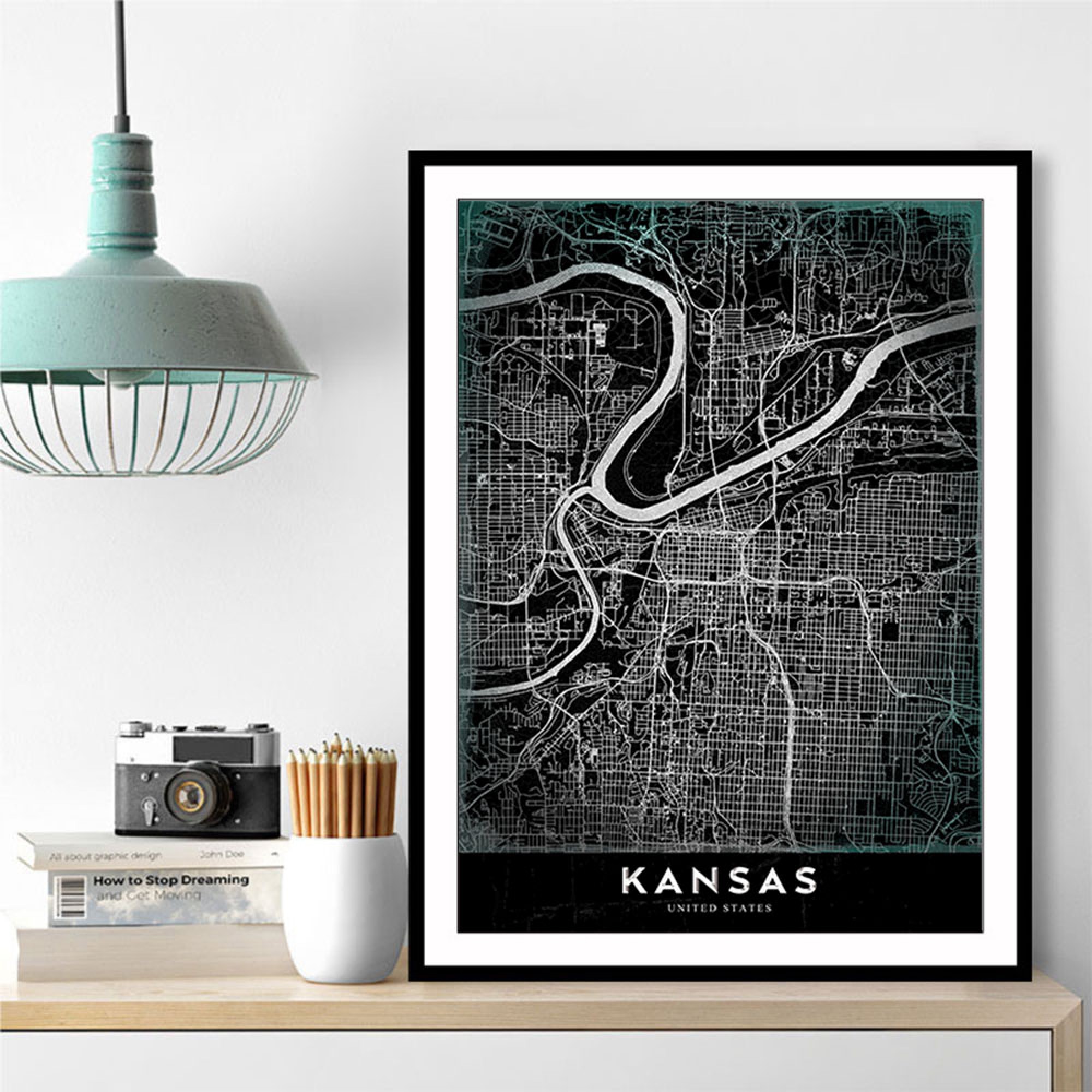 Kansas Map Wall Art