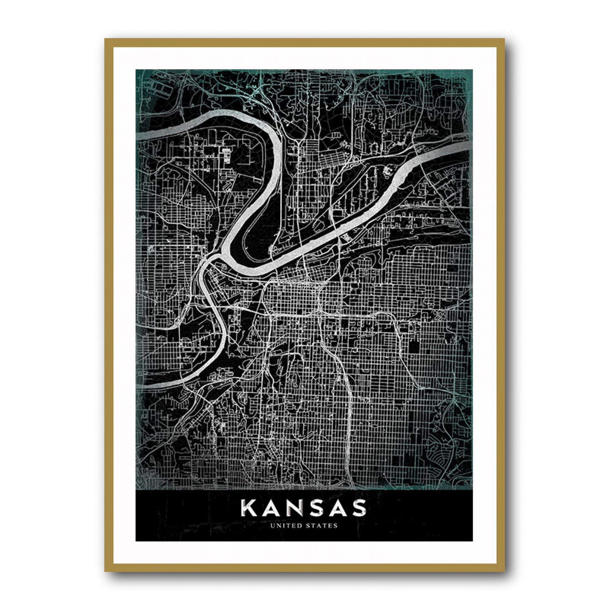 Kansas Map Wall Art