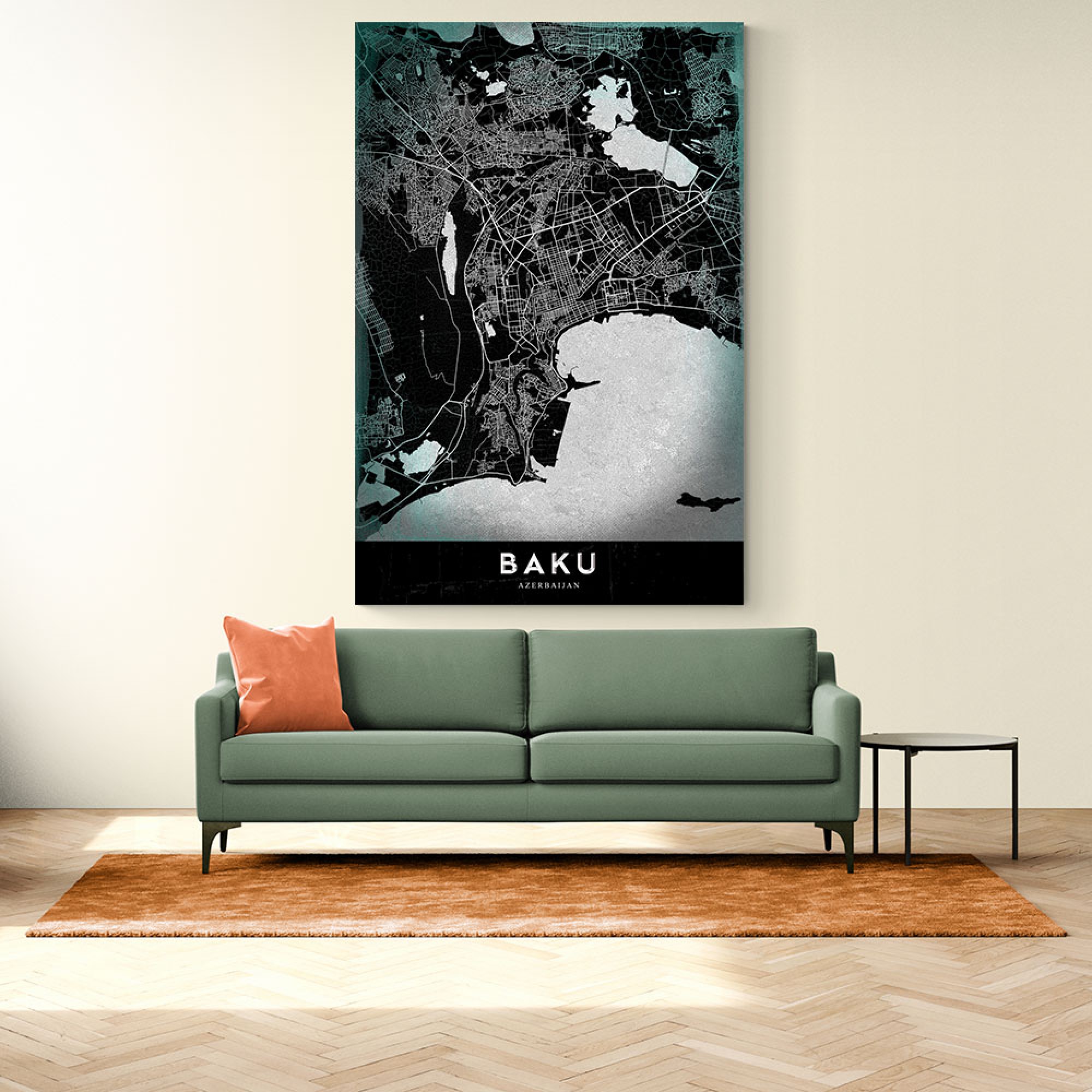 Baku Map Wall Art