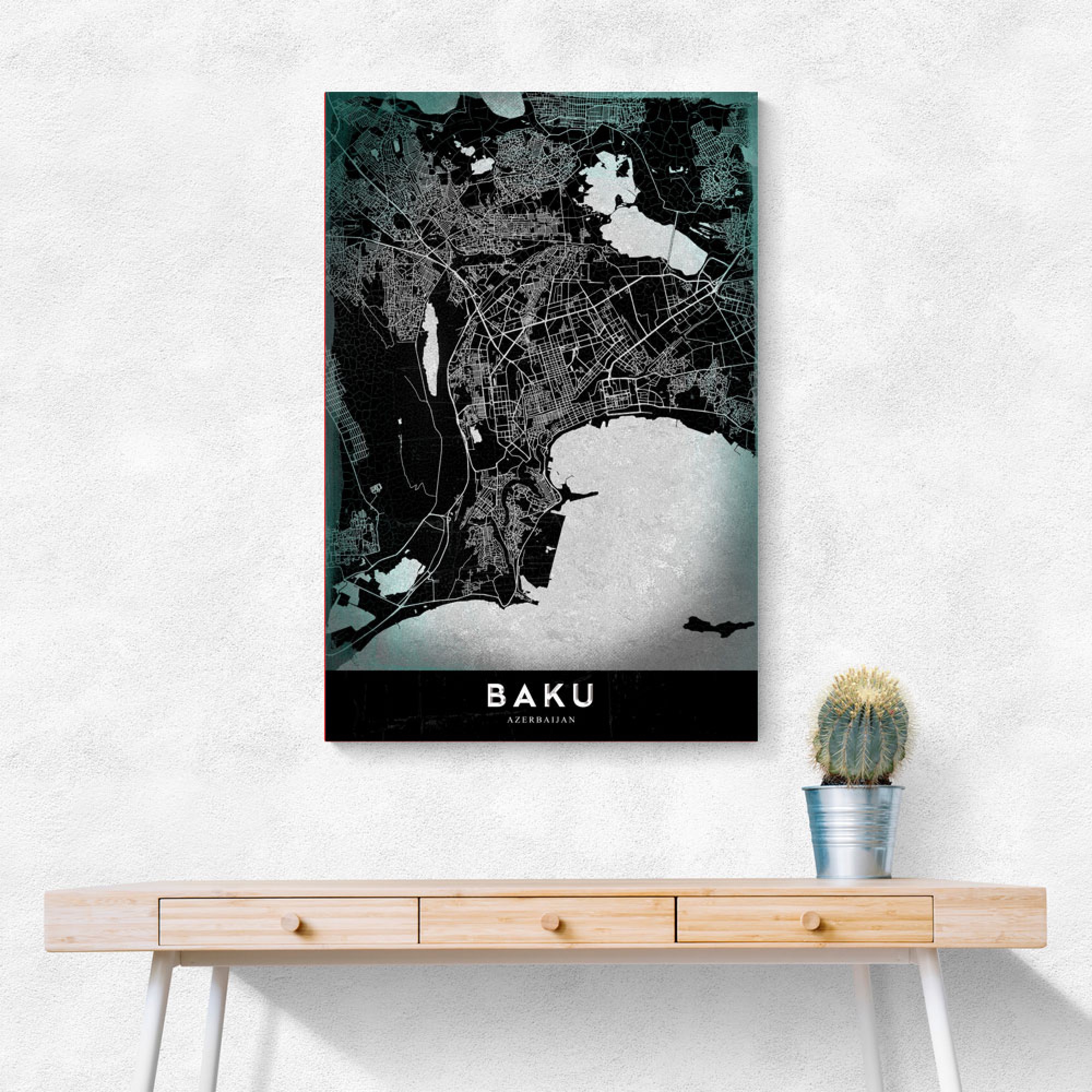 Baku Map Wall Art