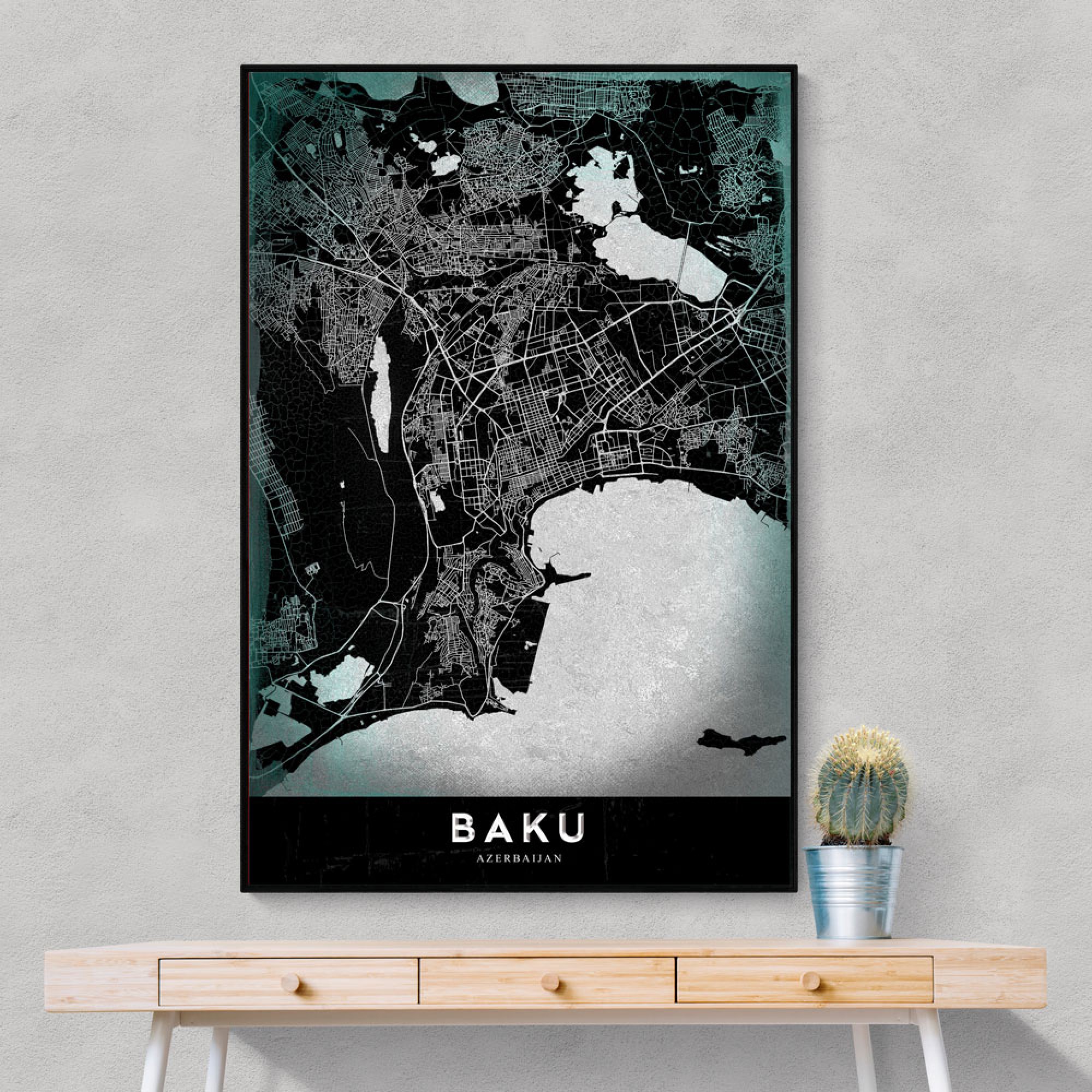 Baku Map Wall Art