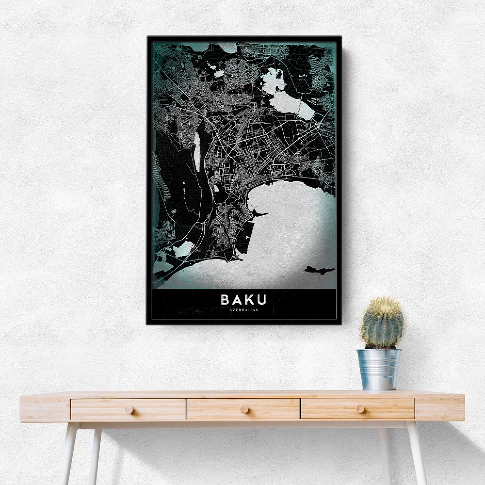Baku Map Wall Art