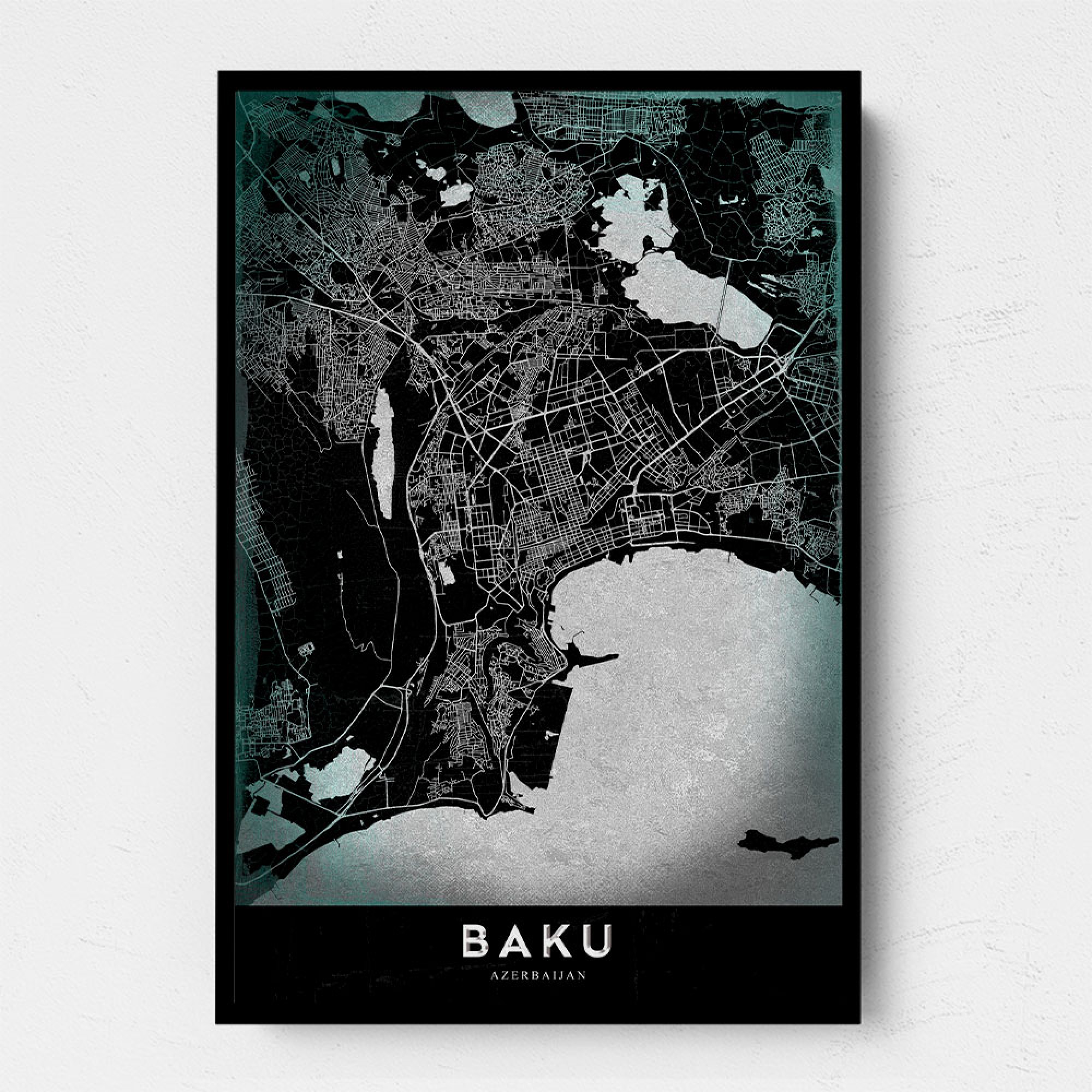 Baku Map Wall Art