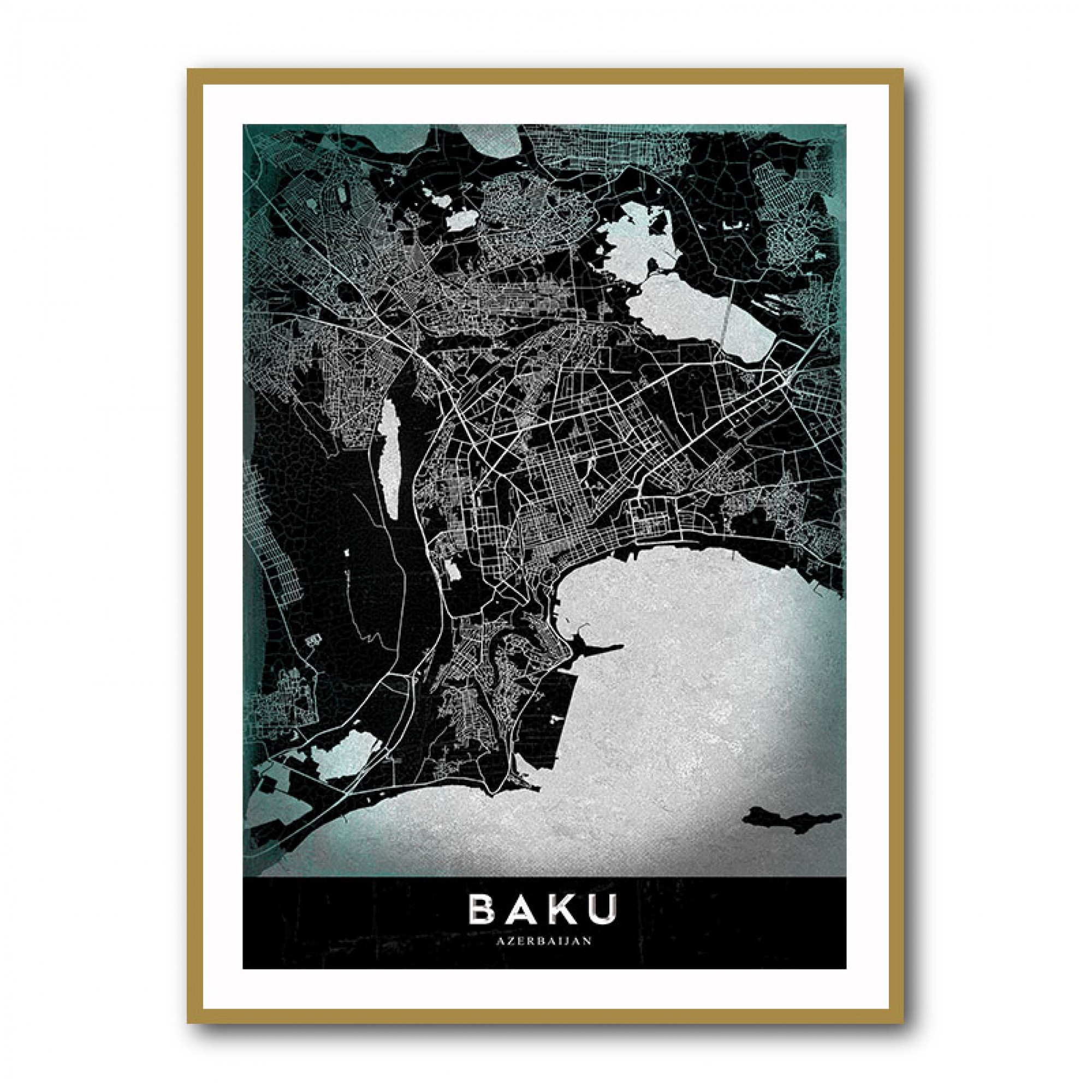 Baku Map Wall Art