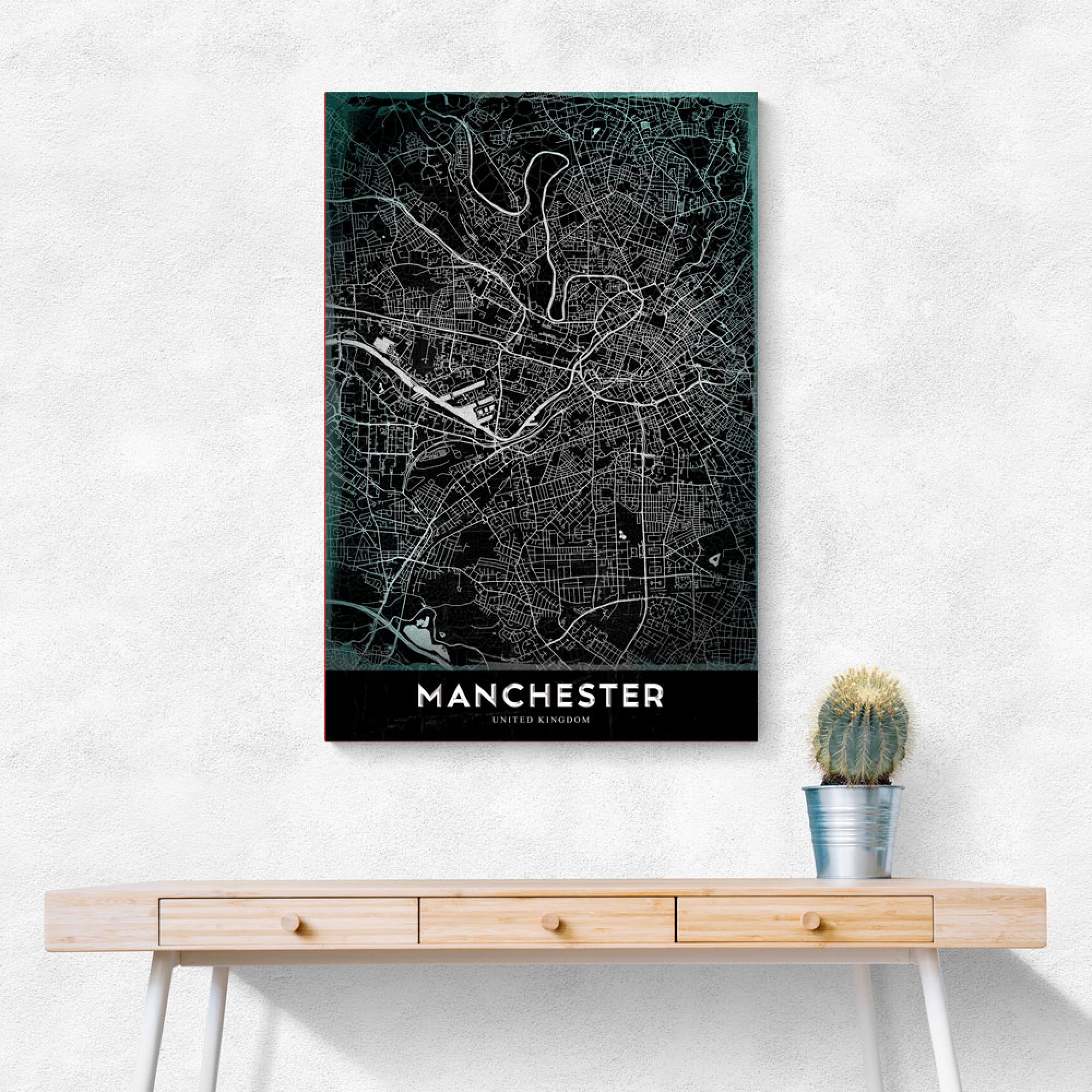 Manchester Map Wall Art