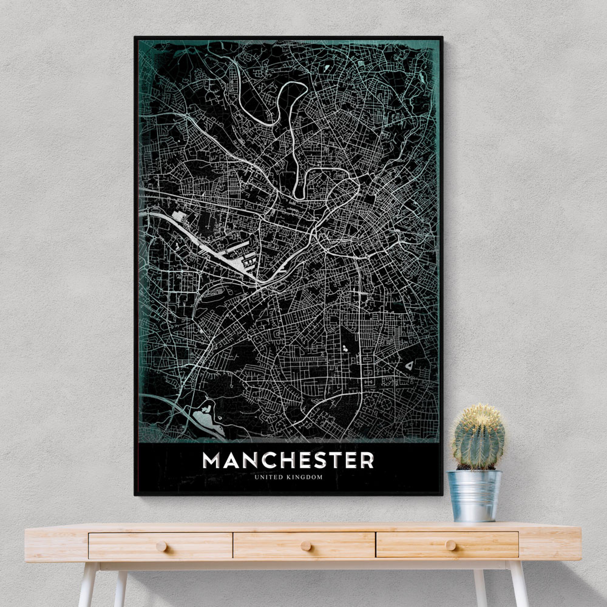 Manchester Map Wall Art
