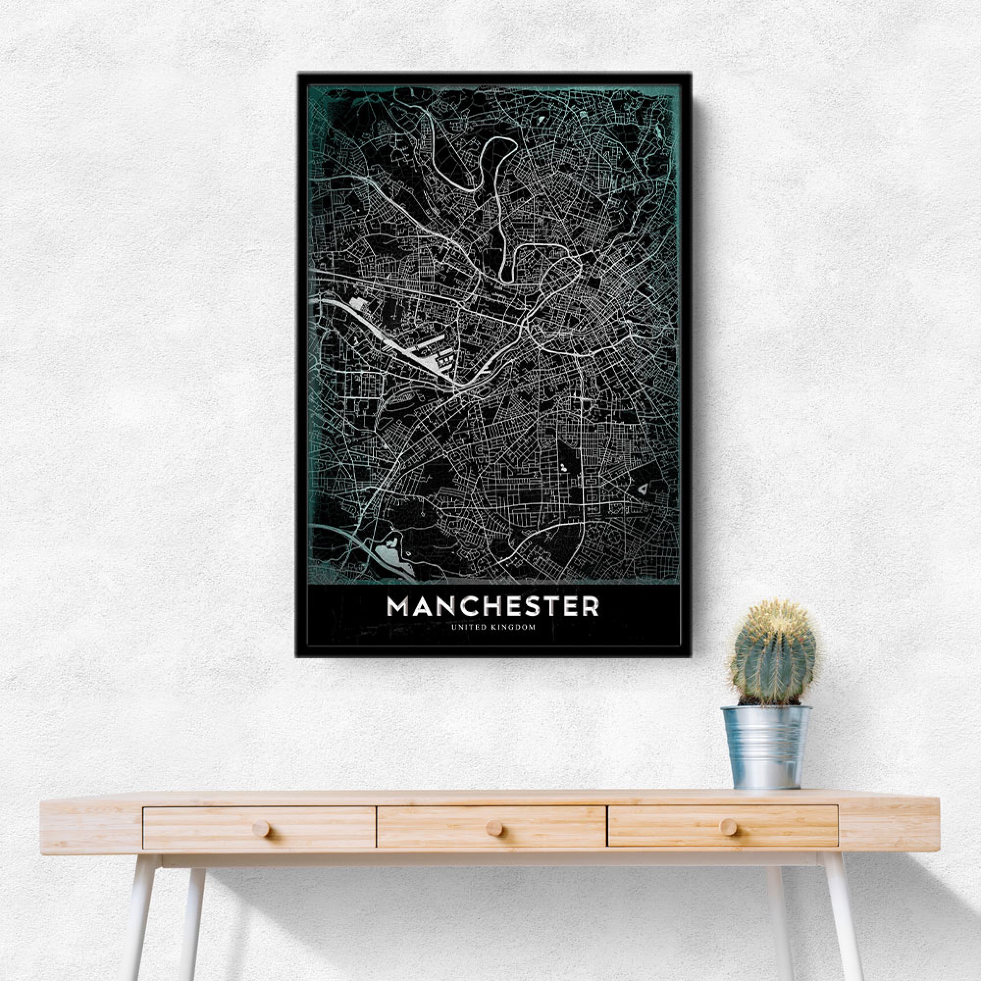 Manchester Map Wall Art