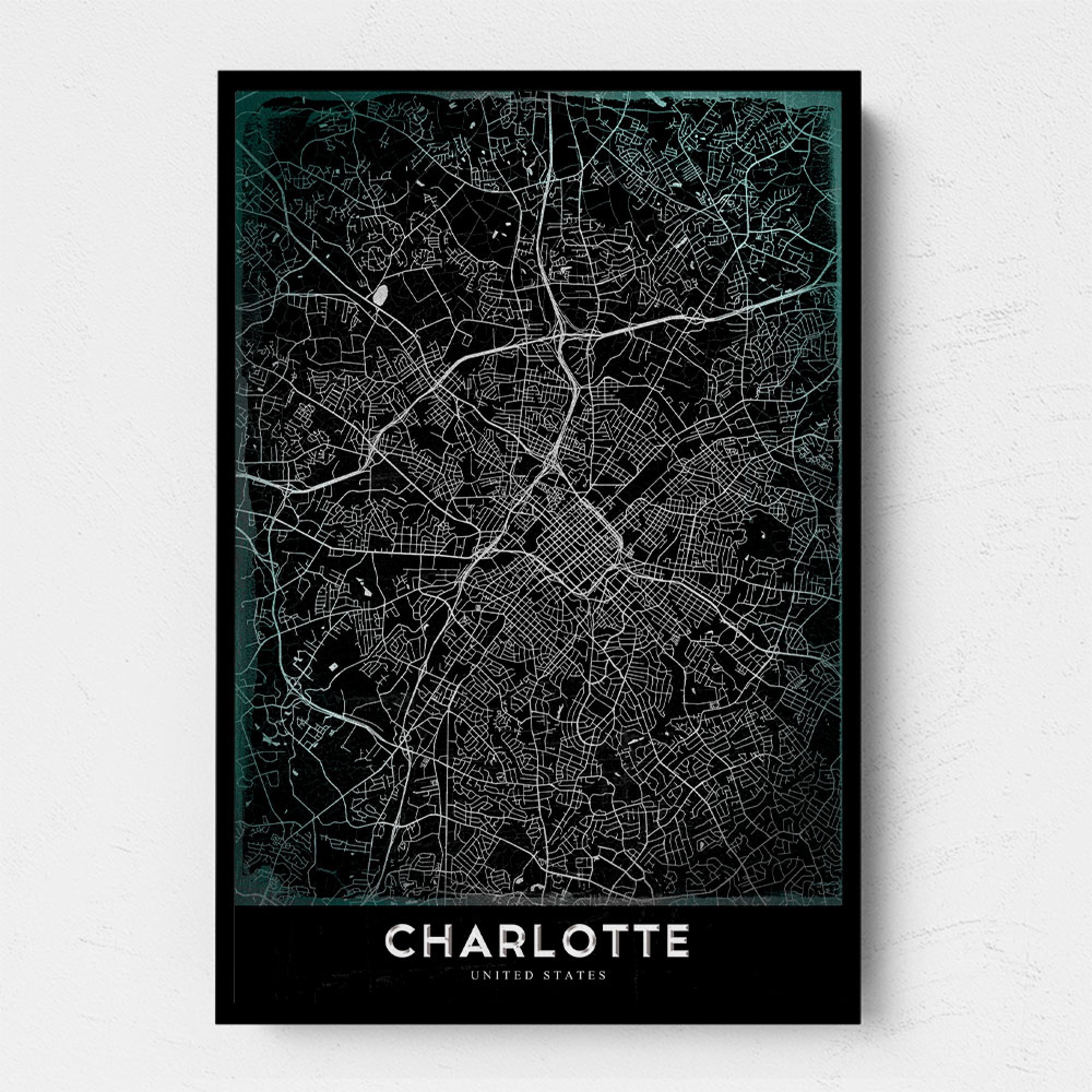 Charlotte Map Wall Art