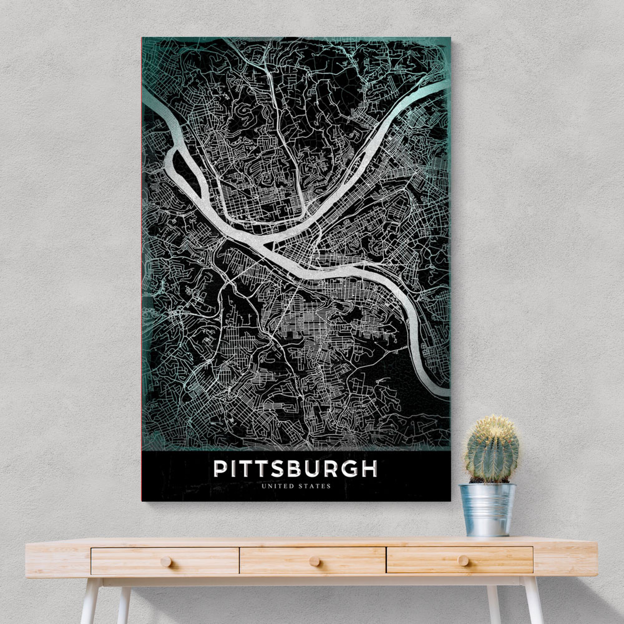 Pittsburgh Map Wall Art