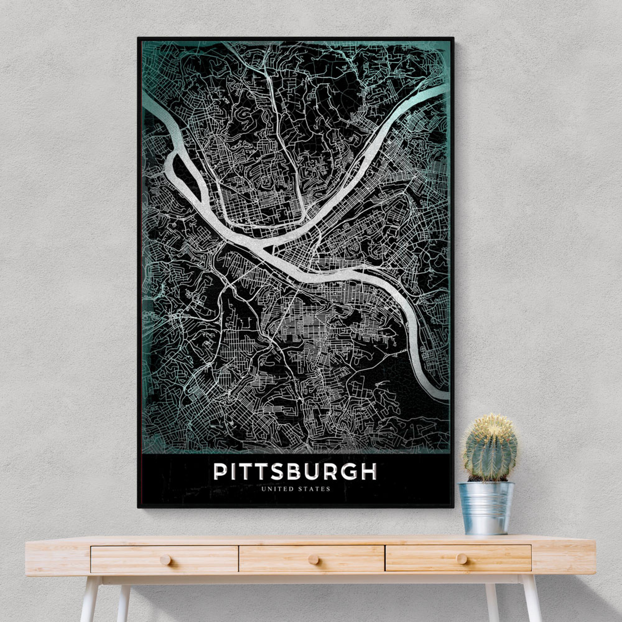 Pittsburgh Map Wall Art