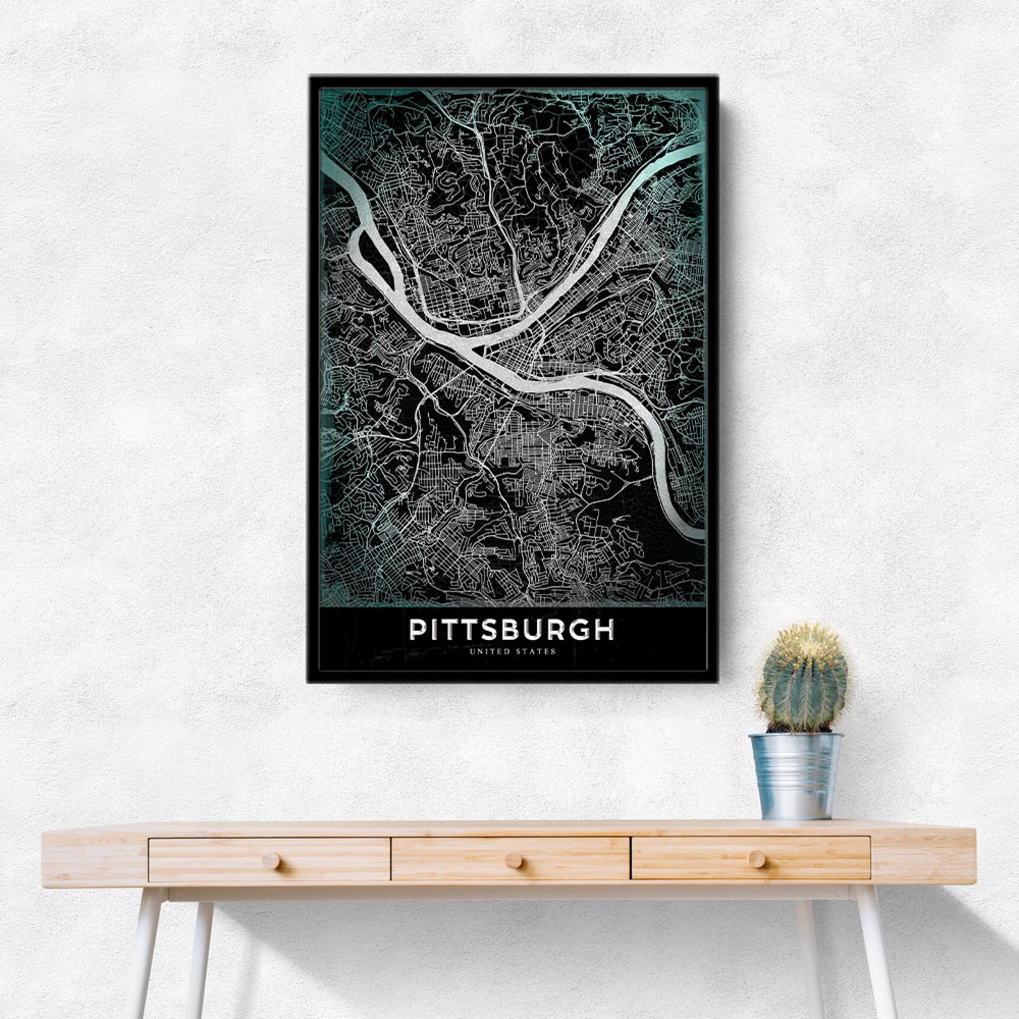Pittsburgh Map Wall Art