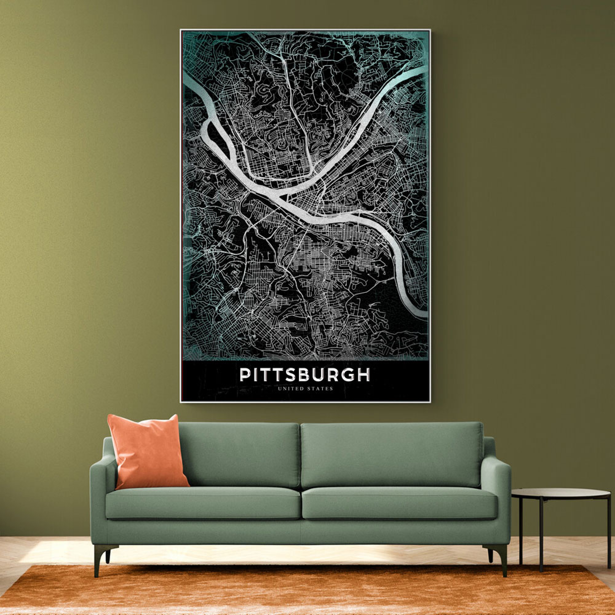 Pittsburgh Map Wall Art