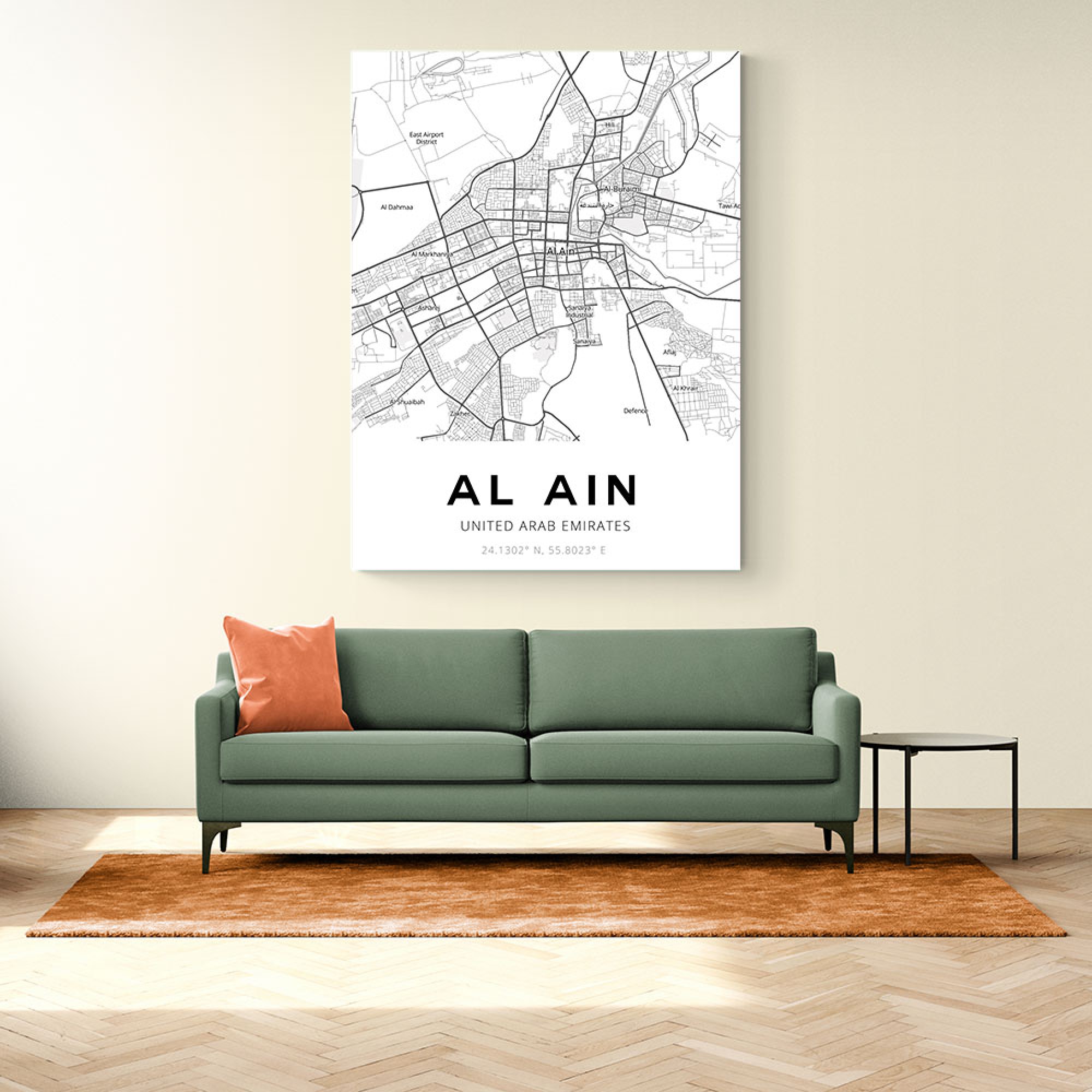 Al Ain City Map Wall Art